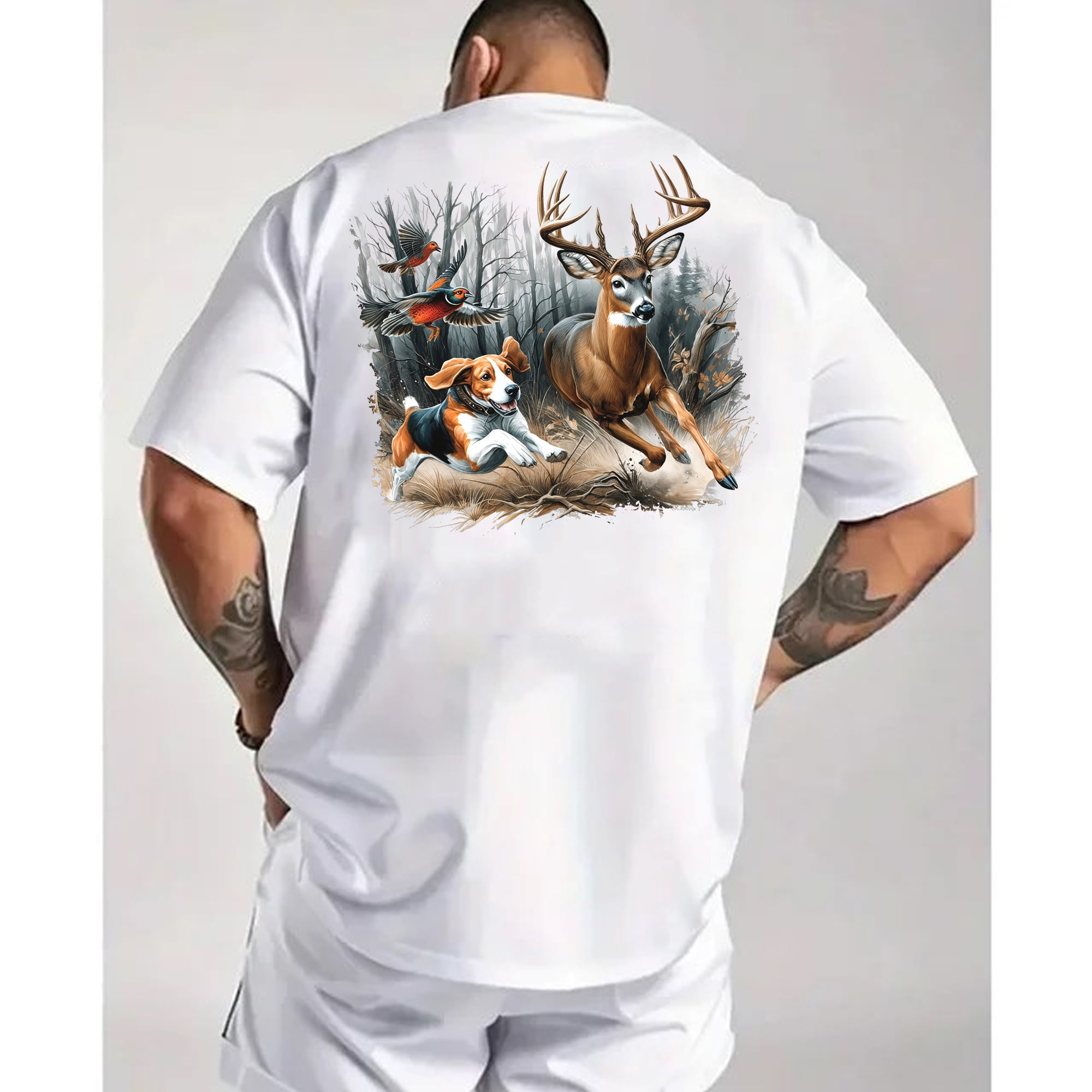 Camo DAD Hunting Shirt – Buck Deer Graphic Tee for Outdoorsy Fathers ...