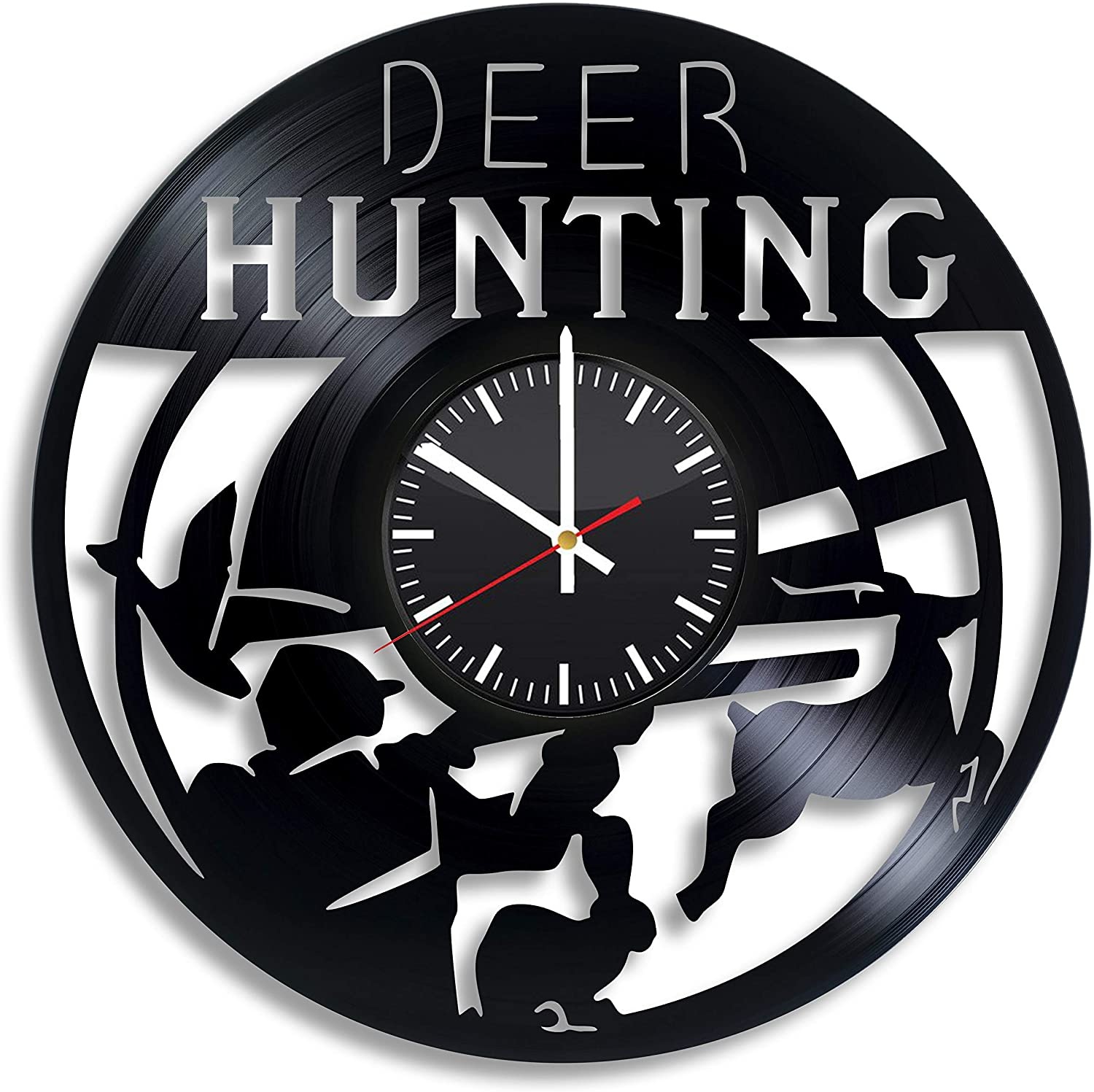 Deer Hunting Vinyl Wall Clock, Hunting Season Vinyl Record Handmade Art ...