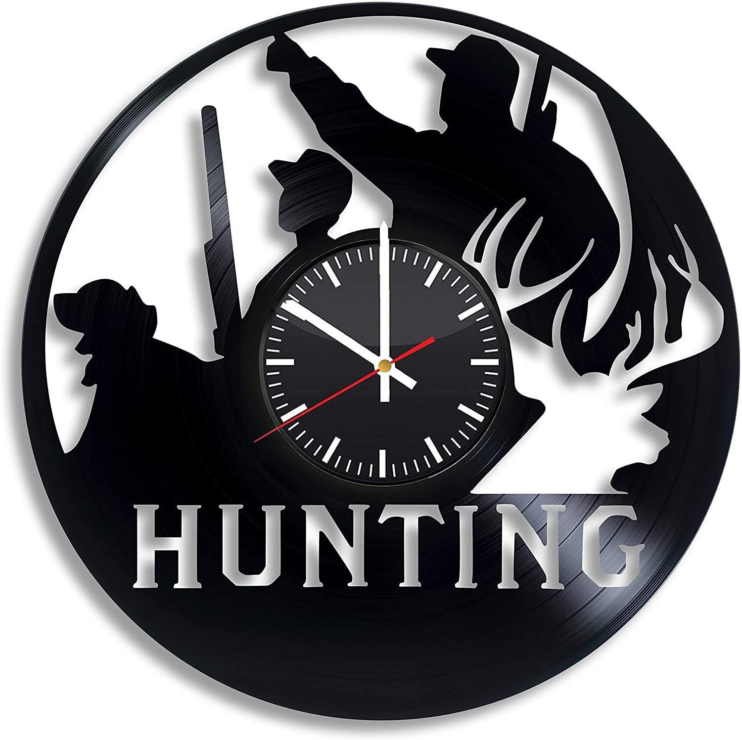 Deer Hunting Vinyl Wall Clock, Hunting Season Vinyl Record Handmade Art ...
