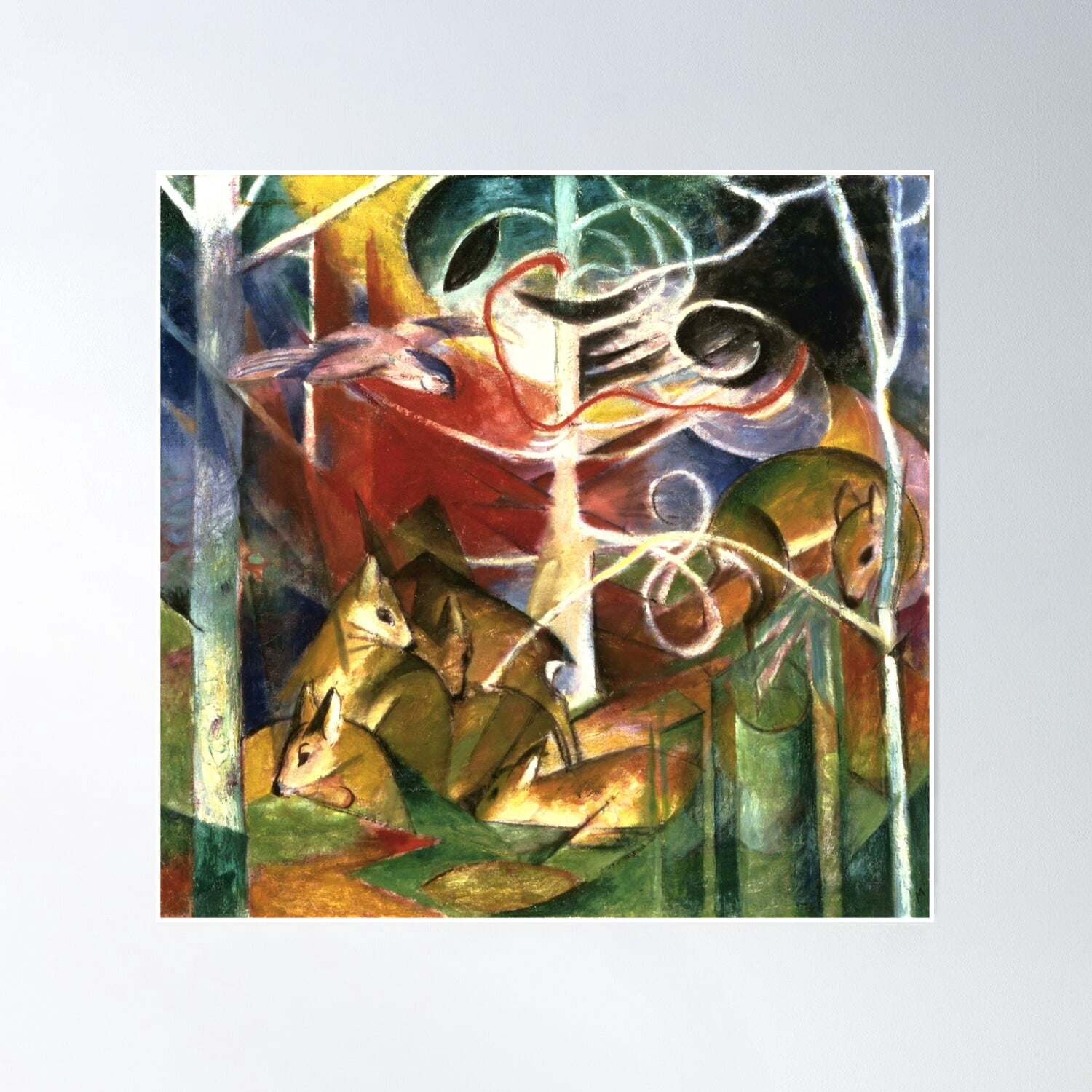 Deer In The Forest, Franz Marc Poster Wall Art, Modern Wall Decor, 8x12 ...