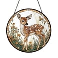 Deer Inspired Glass Window Decor, Forest Animal Hanging Light Catcher ...