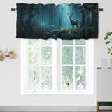 Deer Kitchen Valance Curtain Rod Pocket Forest Moose Lake Pine Tree ...