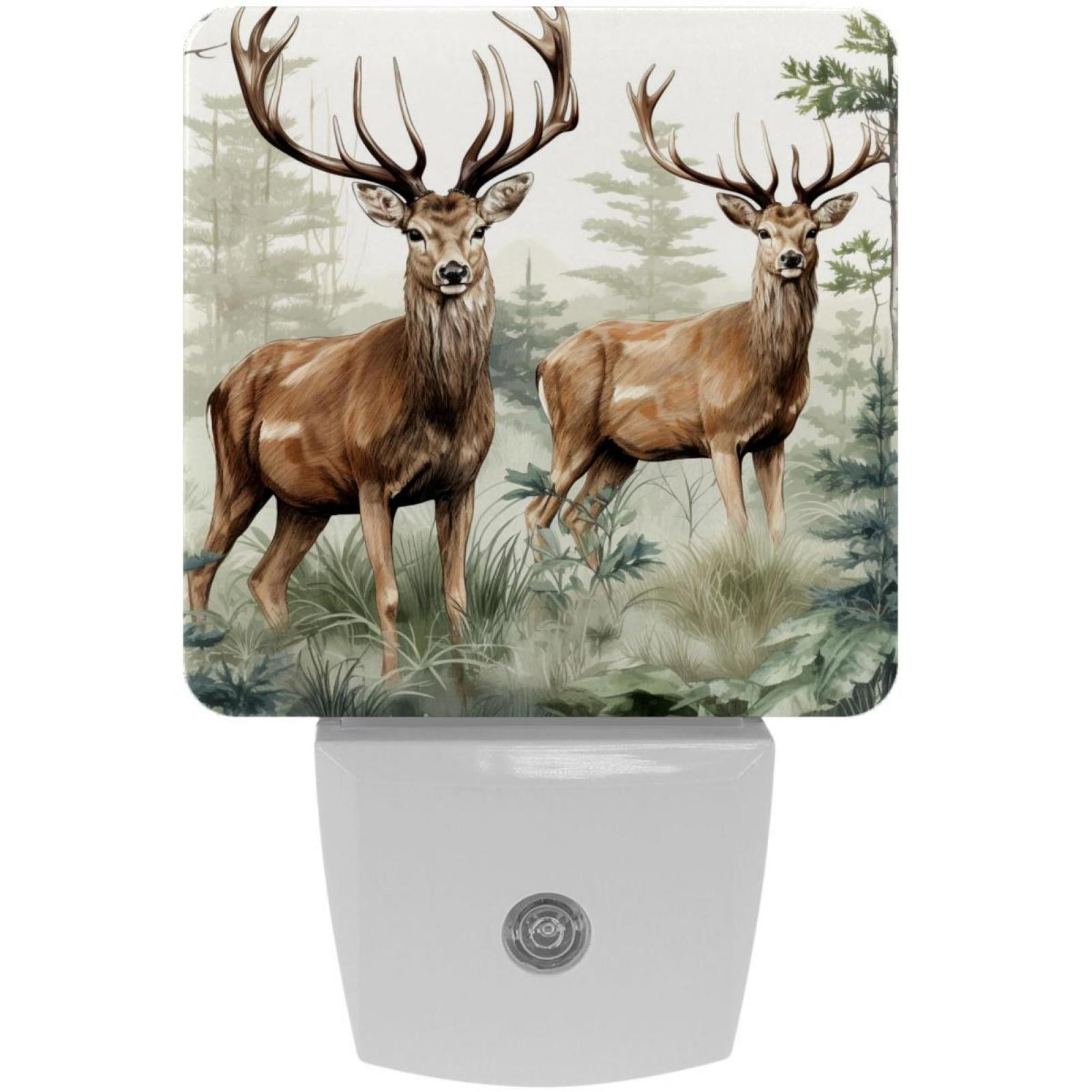 Deer LED Square Night Light - Soft Glow Plug-in Lamp with Dusk to Dawn ...