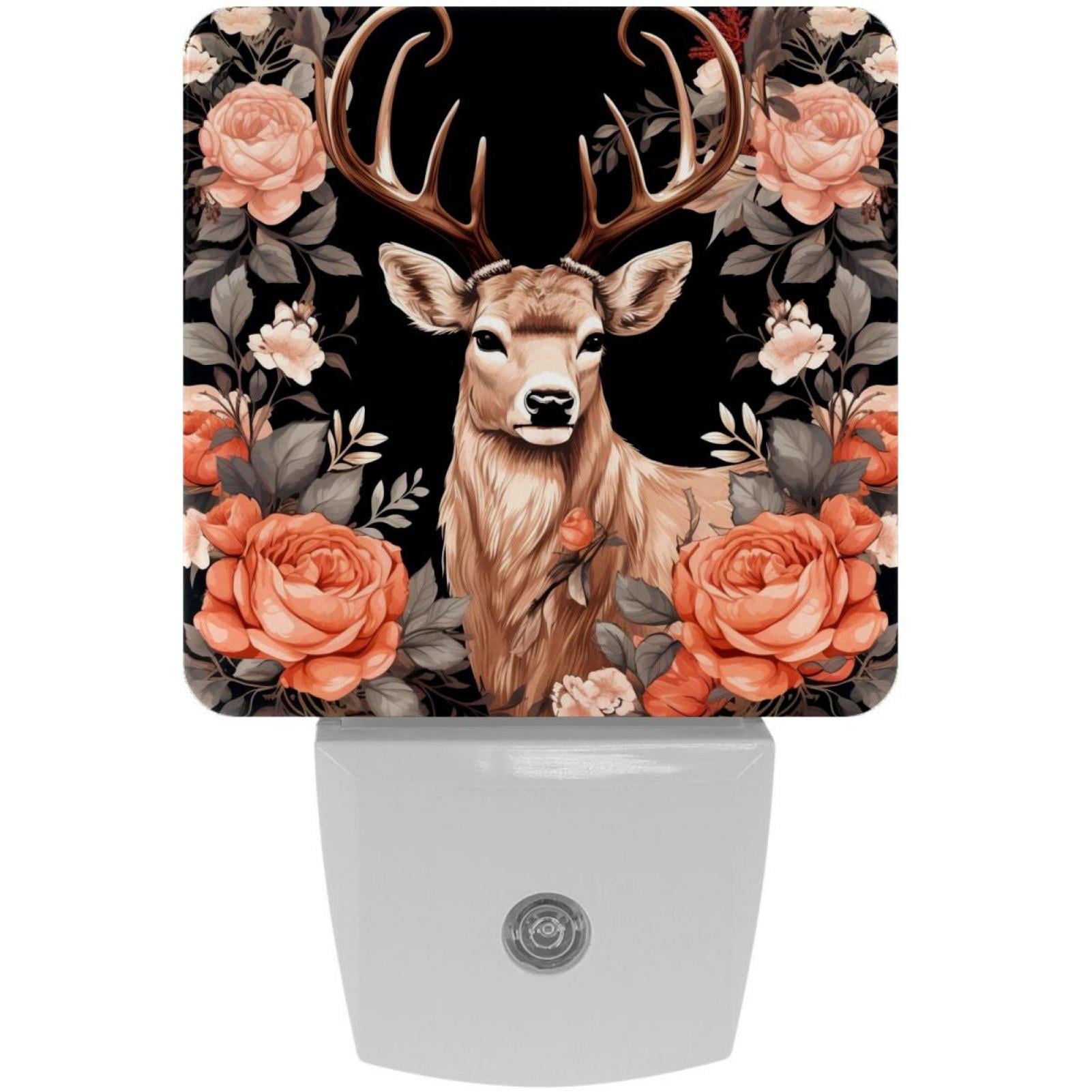 Deer LED Square Night Light - Soft Glow Plug-in Lamp with Dusk to Dawn ...
