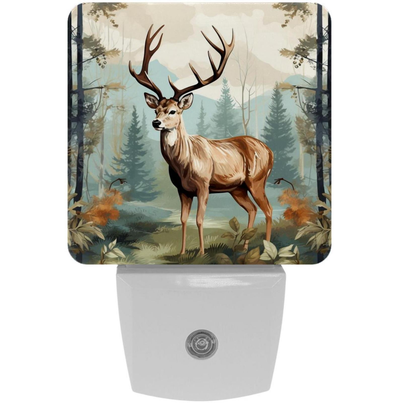 Deer LED Square Night Lights - Energy Efficient Bedside Lamp with Soft ...