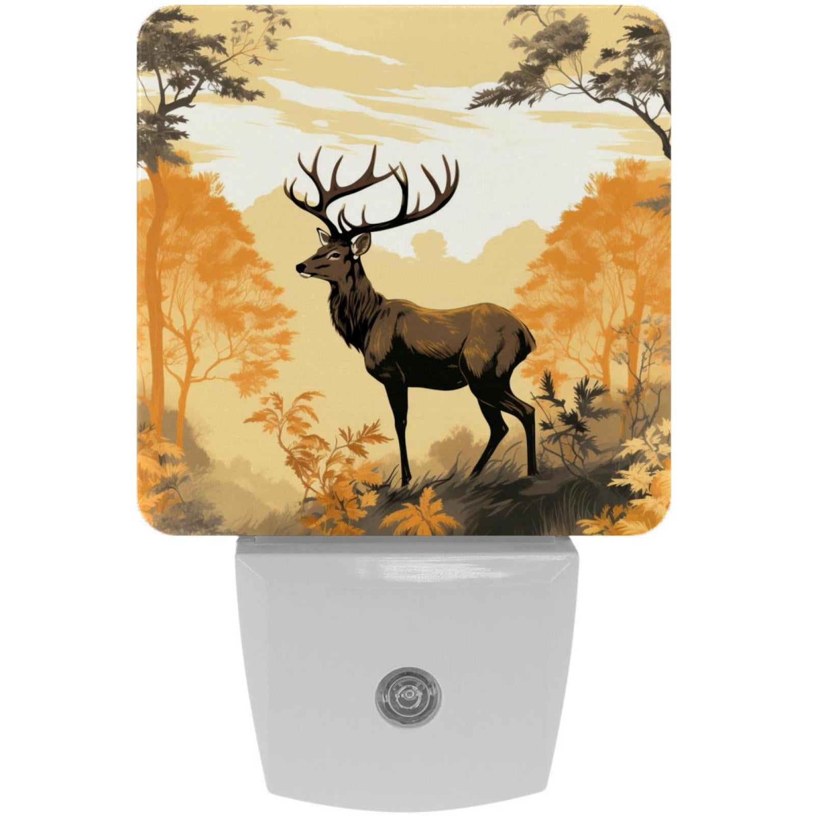 Deer LED Square Night Lights - Modern Design, Soft Glow, Energy ...
