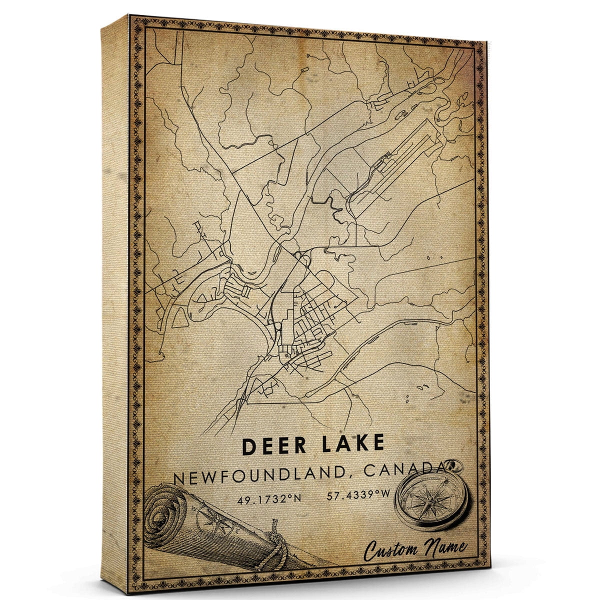 Deer Lake Map Poster, Newfoundland Map Art Poster, Canvas, Deer Lake ...