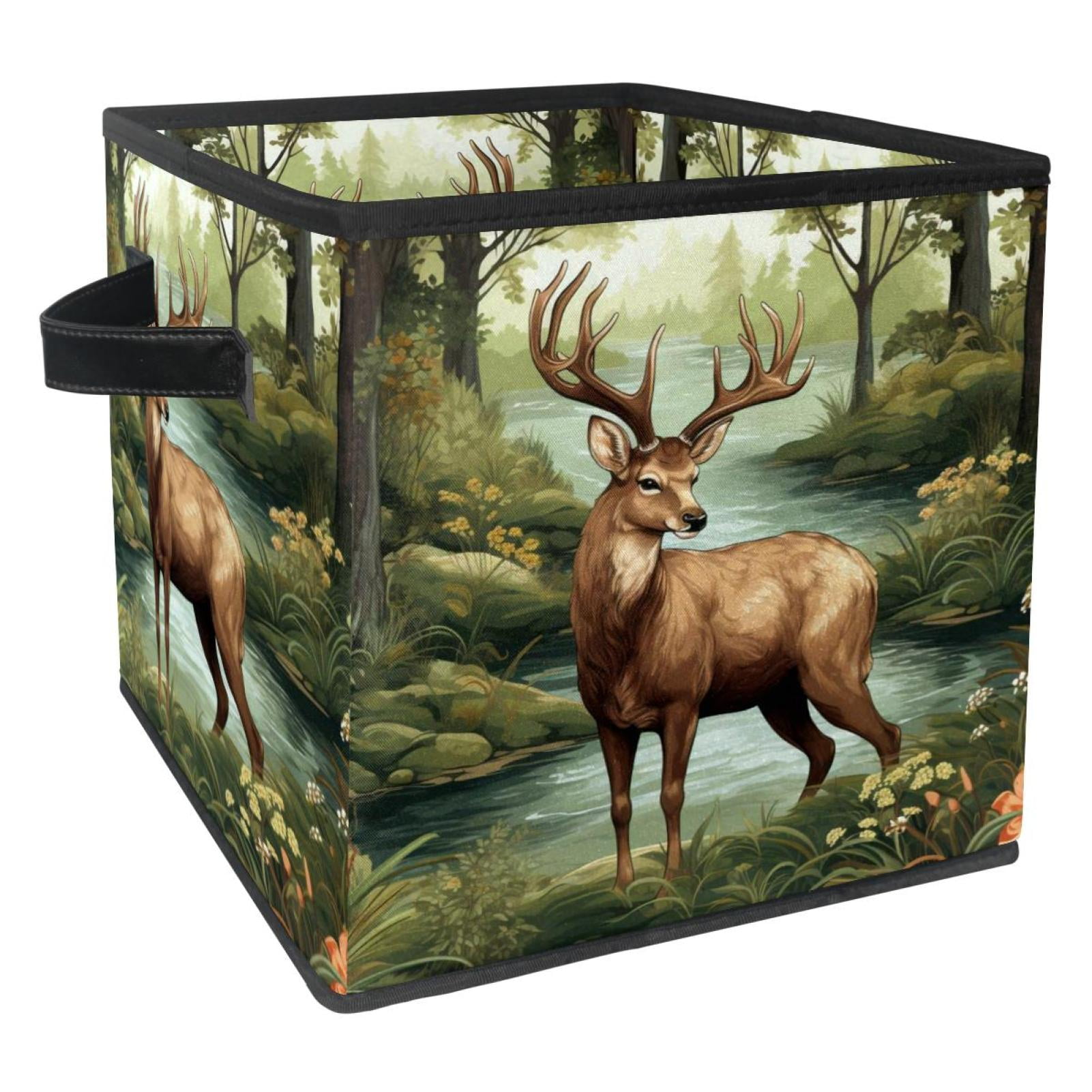 Deer Large Capacity Foldable Storage Box with Handle for Toy and ...
