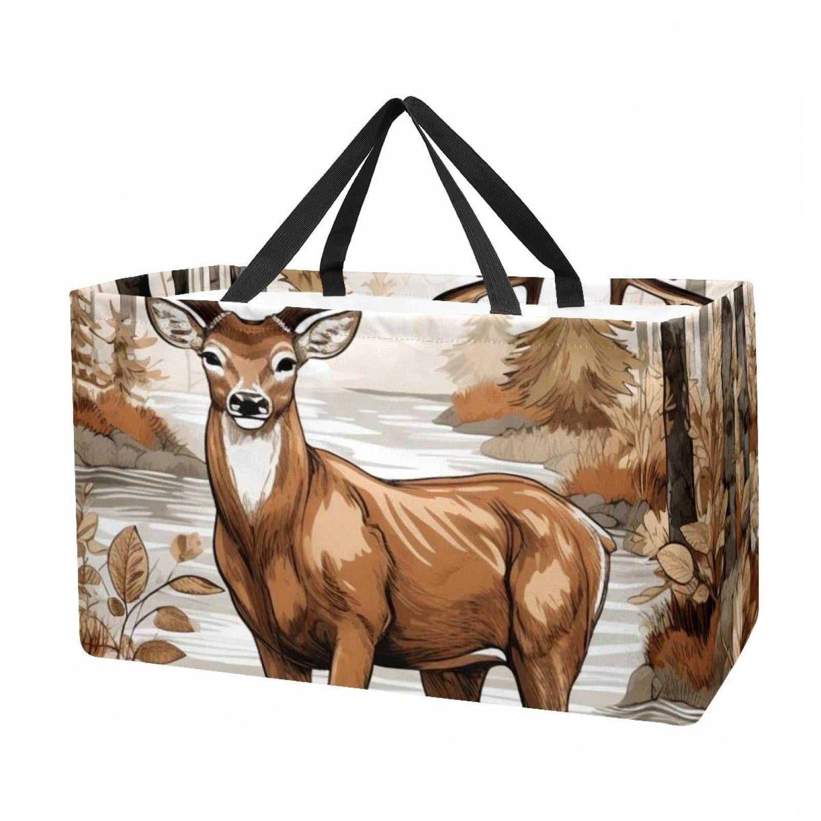 Deer Large Capacity Reinforced Oxford Cloth Storage Bin - Reusable ...