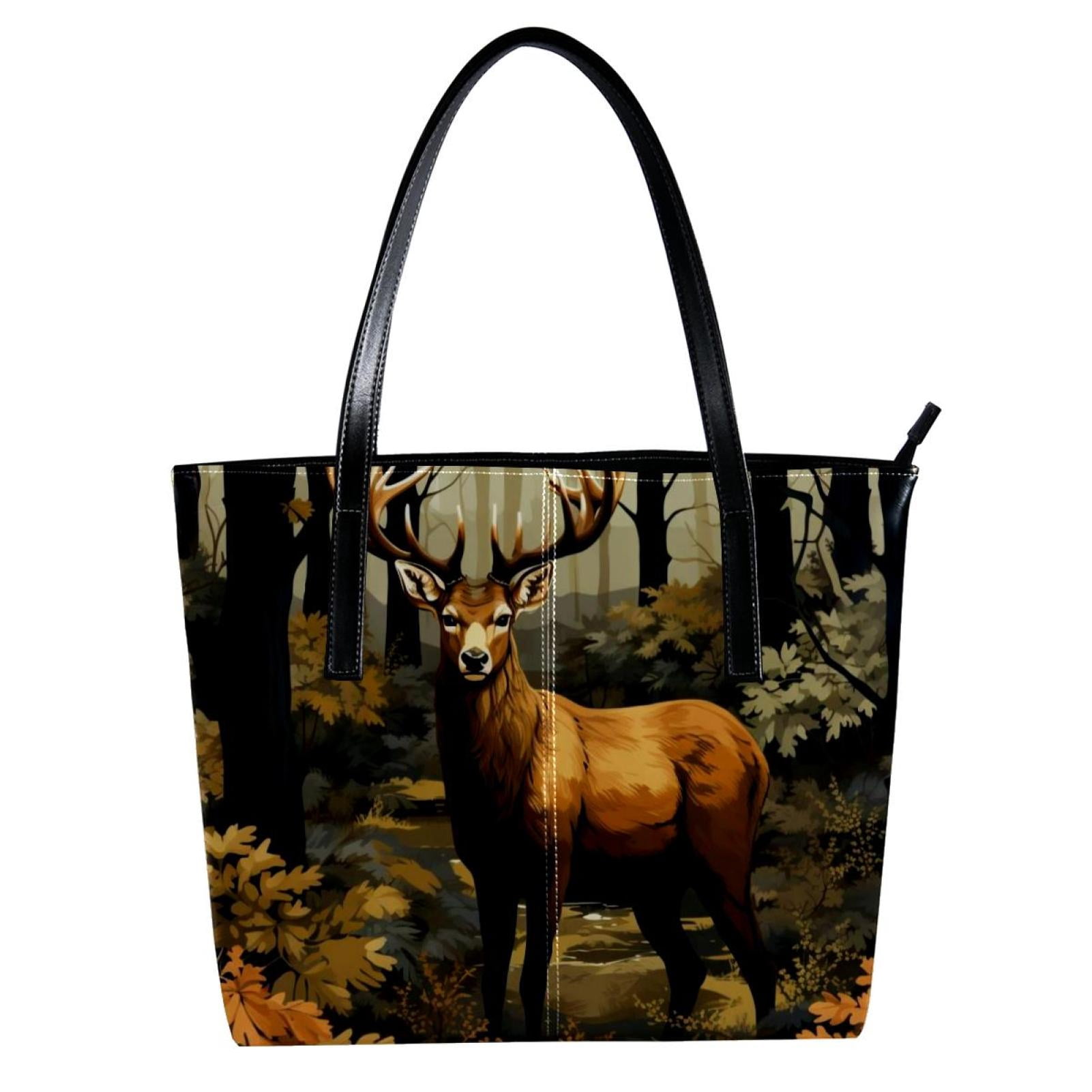 Deer Leather Stitching Handbag High Quality Fashion Women Portable ...