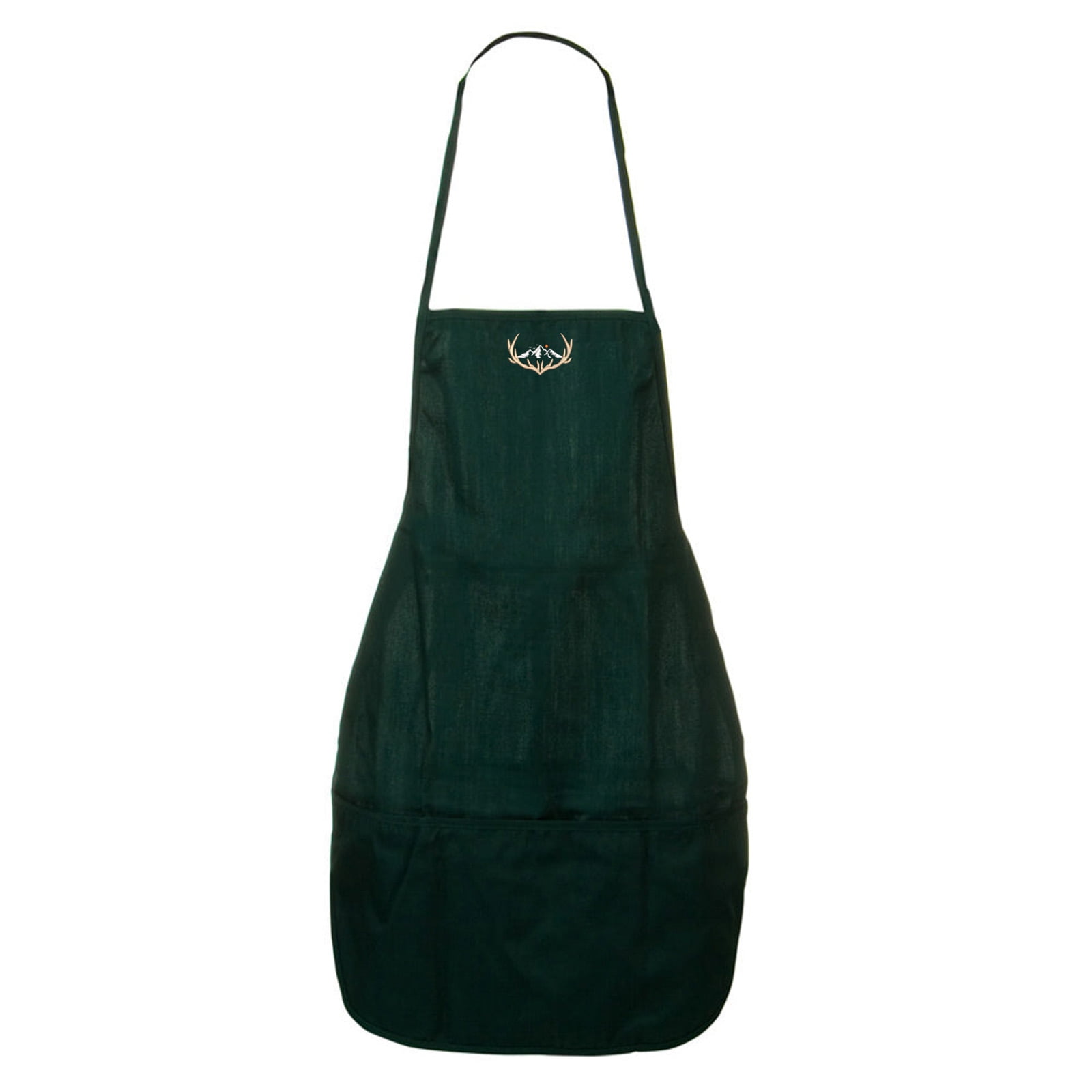 Deer Mountain Logo Embroidered Solid Chef's Apron - Forest OSFM ...