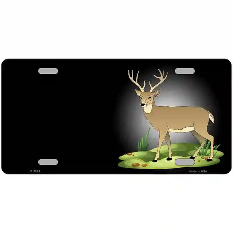 Deer Offset Metal Novelty License Plate 12" x 6" Automotive - Walmart.com