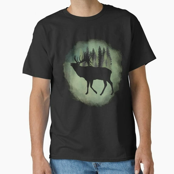 Deer On The Green Wildlife Nature Outdoors Lover Unique Design T-Shirt ...