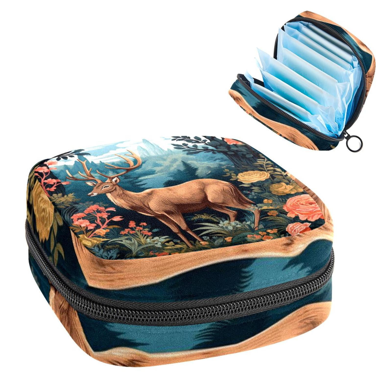 Deer Pad Bag Small Bag Canvas Pouch with Zipper Small Pouch with Zipper ...