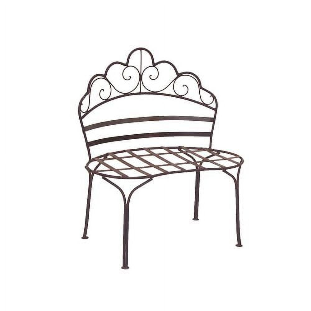 Deer Park Ironworks Outdoor Patio Garden Metal Bench, Natural Patina ...