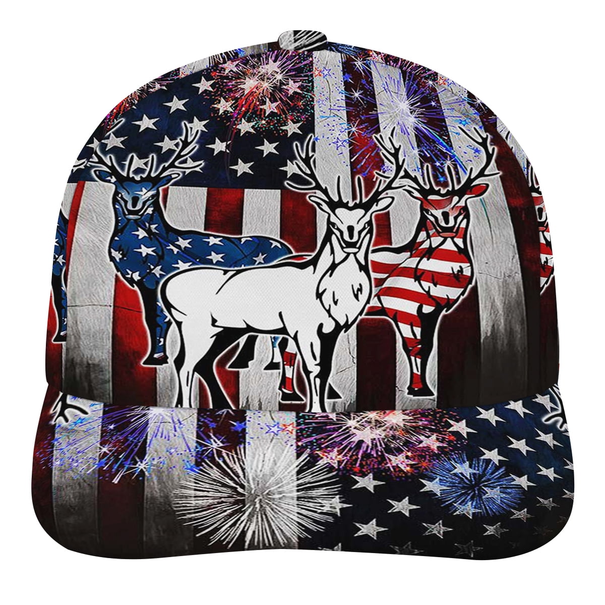Deer Patriotic American flag baseball cap hat - Walmart.com
