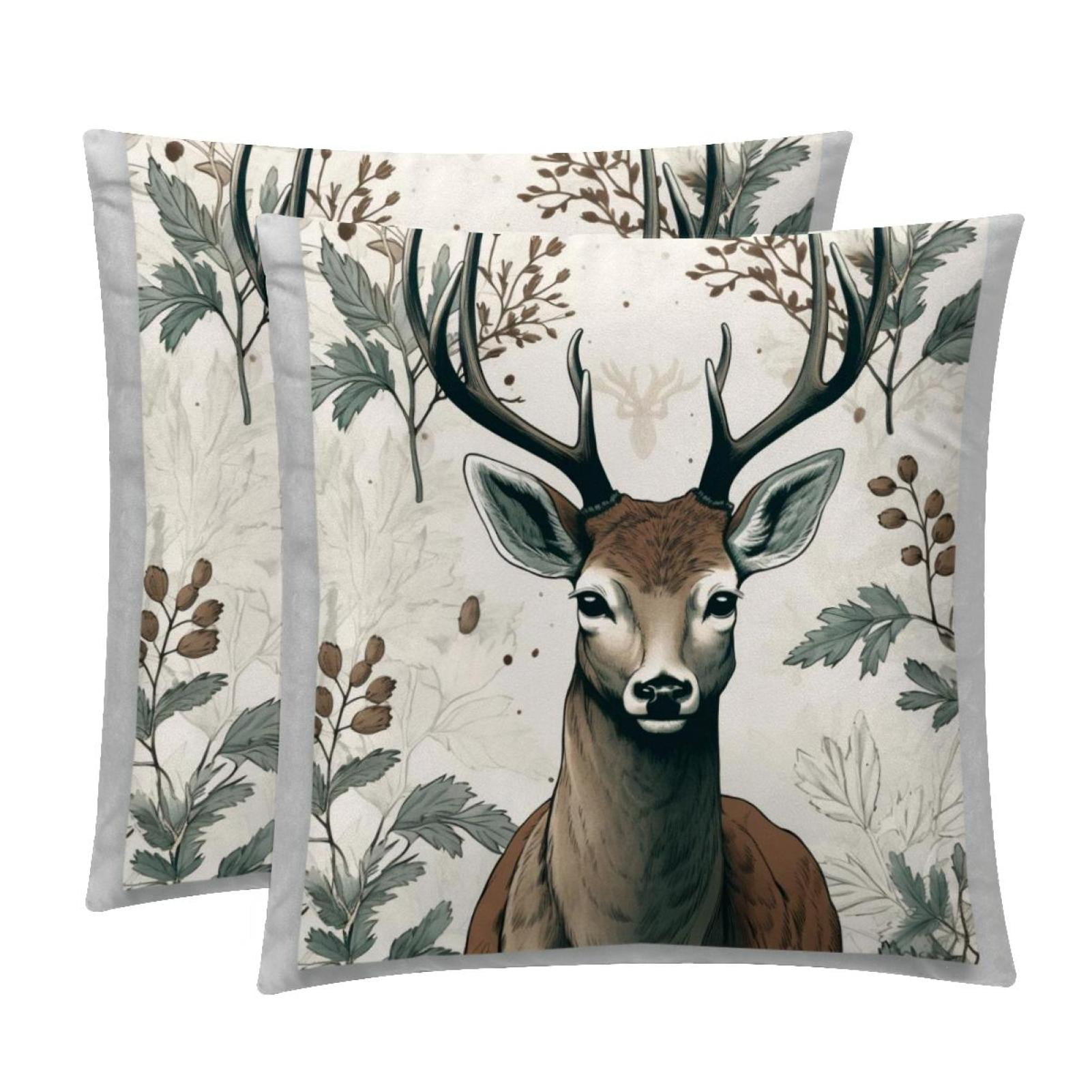 Deer Pillow Covers Set of 2 with Unique Patterns for Bed, Chair, and ...