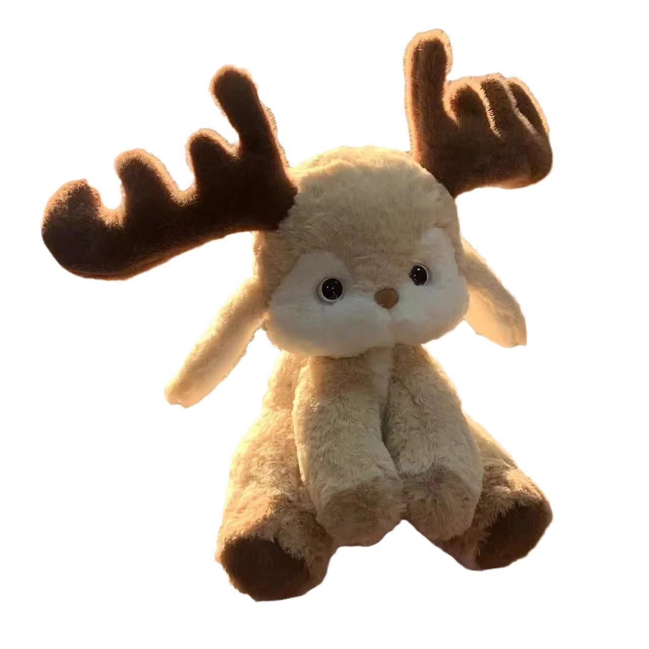 Deer Plush Toy, Cute Soft Stuffed Animal Doll, Fluffy Fawn Plushie ...
