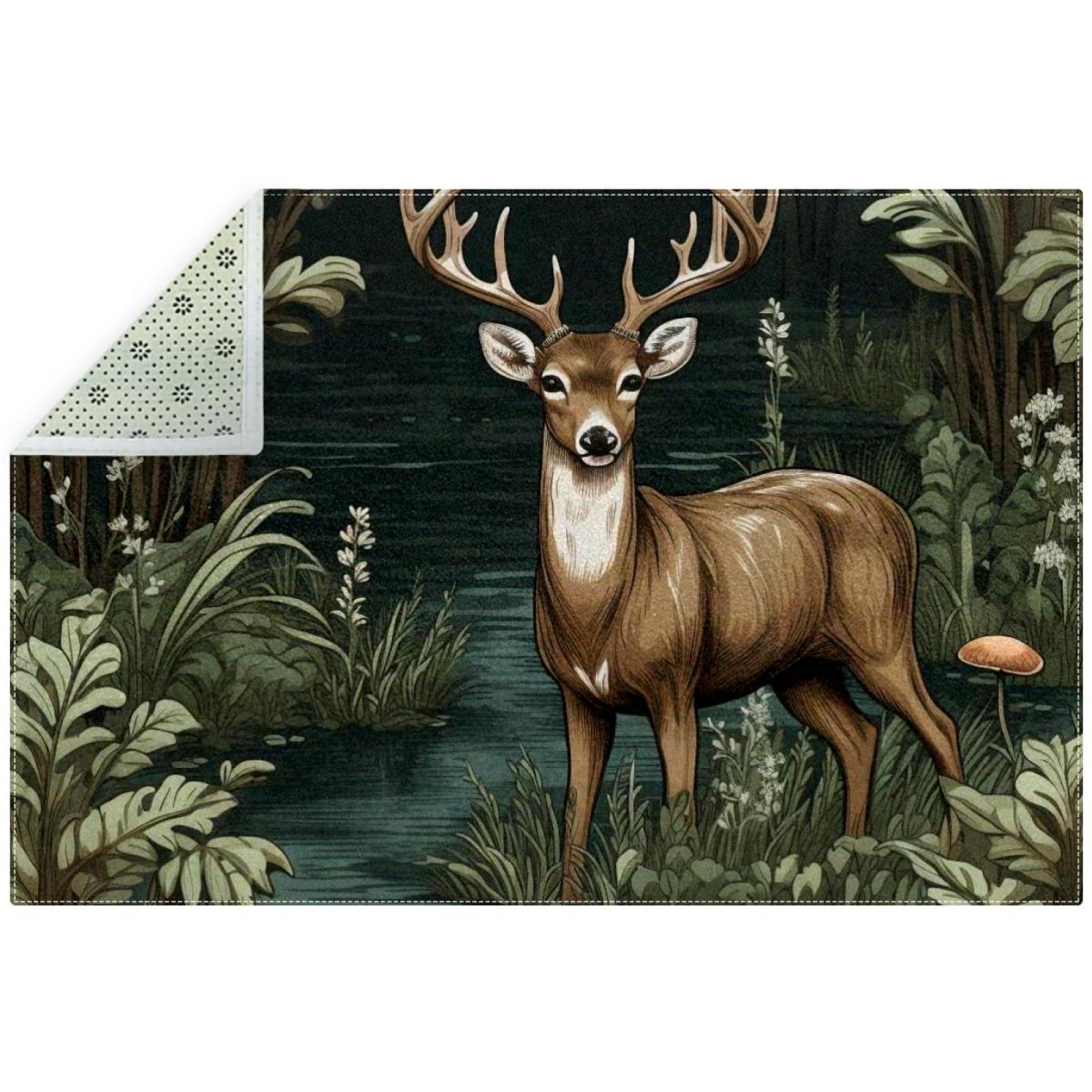 Deer Polyester Chair Mat for Hardwood Floor, Heavy Duty Office Chair ...