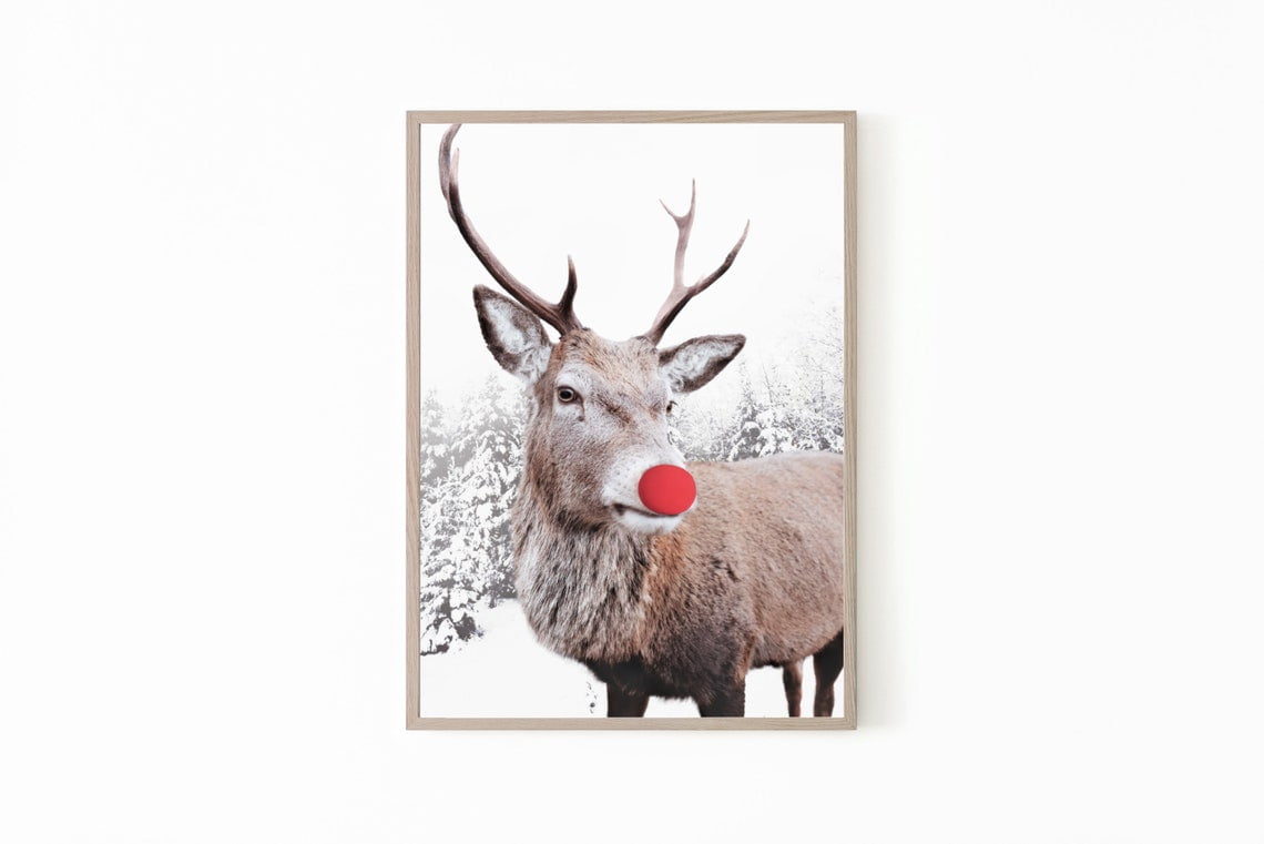 Deer Poster, Winter Wonderland Posters, Winter Poster, Rudolf Poster ...