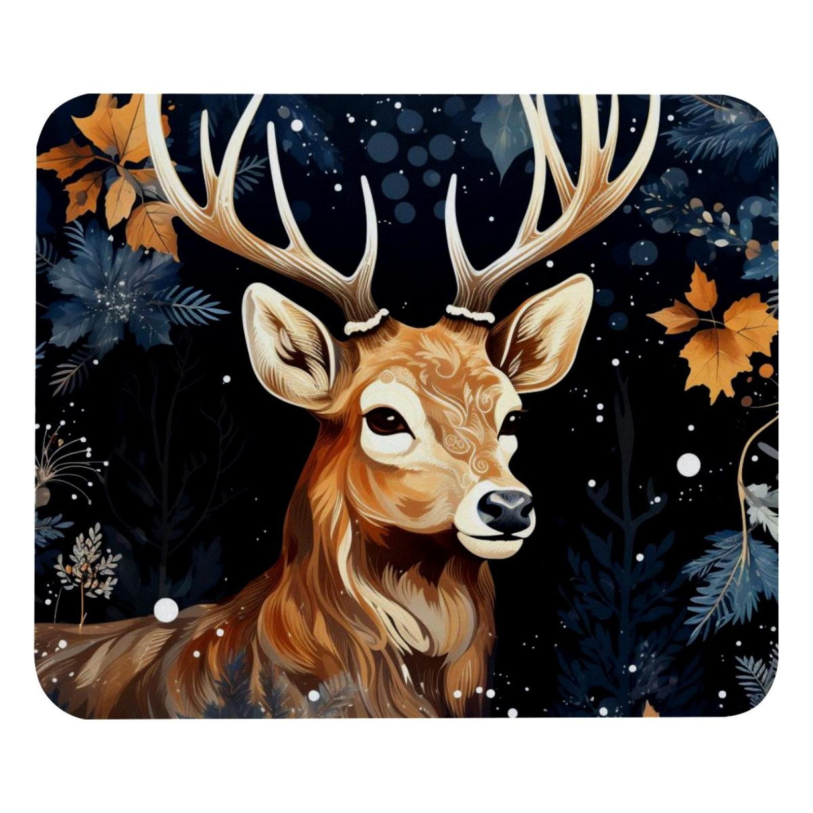 Deer Printed Non-Slip Rubber Bottom Gaming Mouse Pad 8.3x9.8 Inch ...