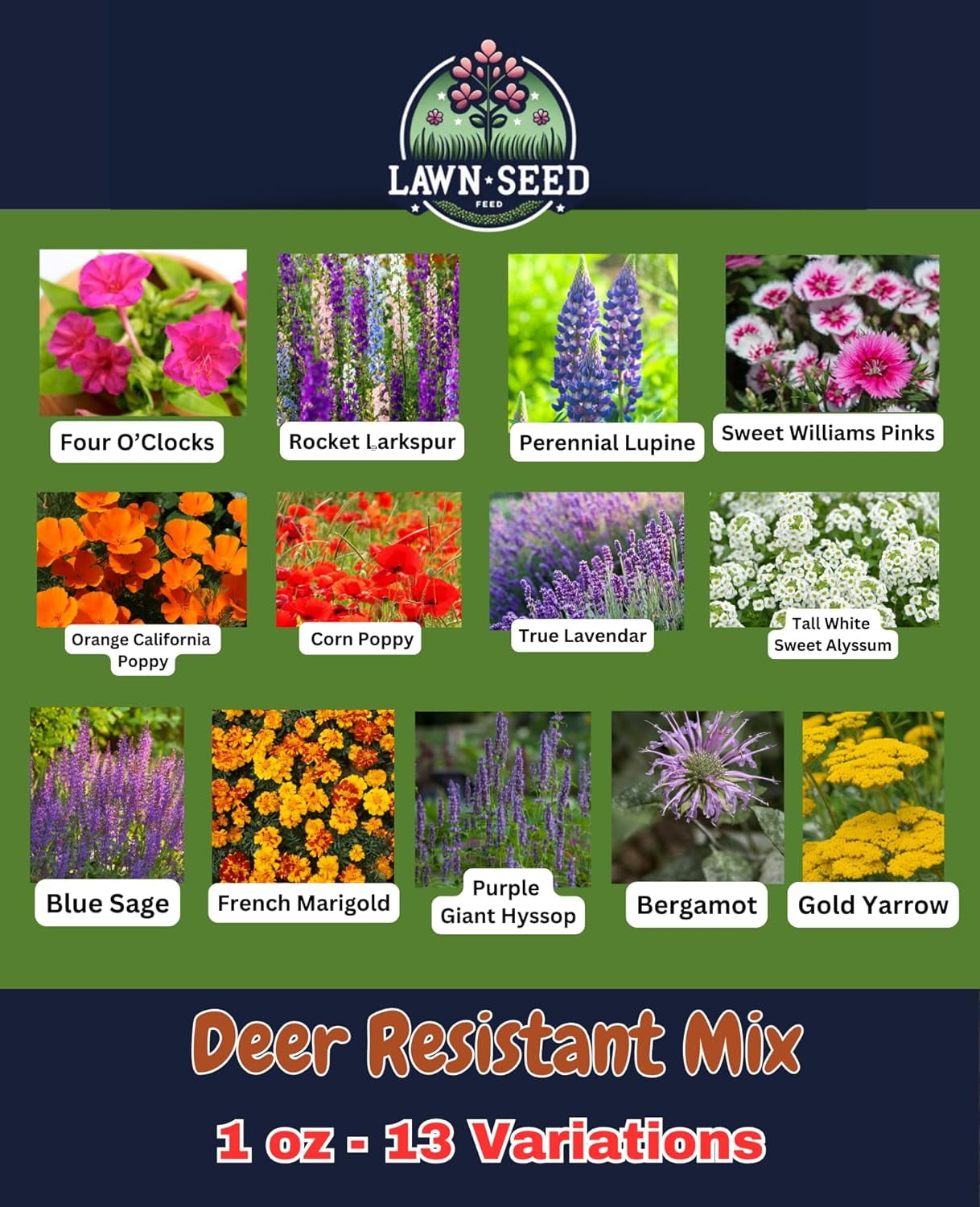 Deer-Resistant Mix (1oz) Sprinkle a Little Magic—Our Shade, Perennial, Hummingbird, Deer ...