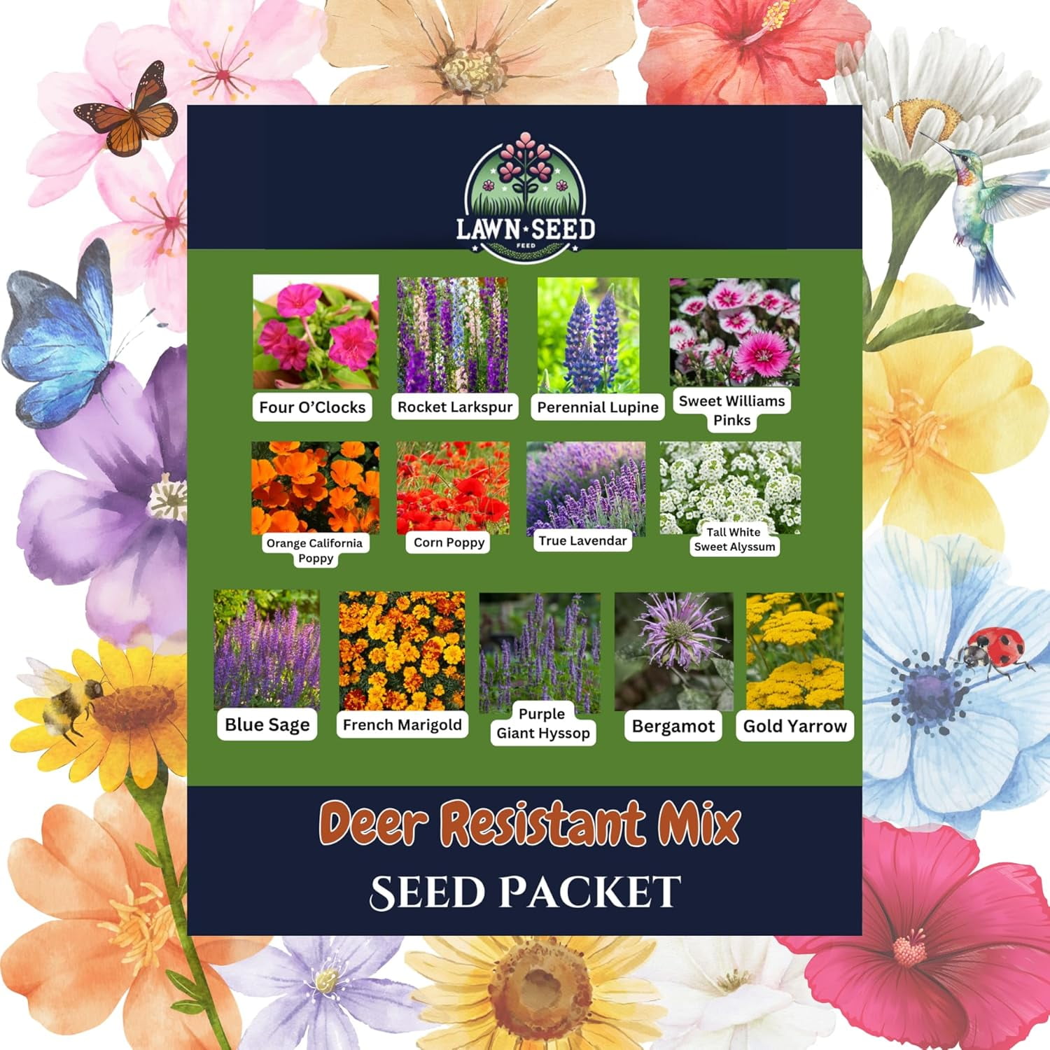 Deer-Resistant Mix (Seed Packet) Sprinkle a Little Magic—Our Shade ...