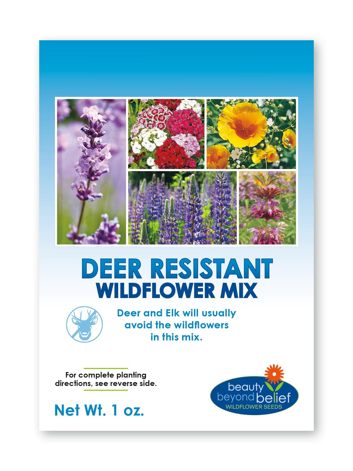 Deer Resistant Wildflower Seeds - 1oz, Open-Pollinated Wildflower Seed ...