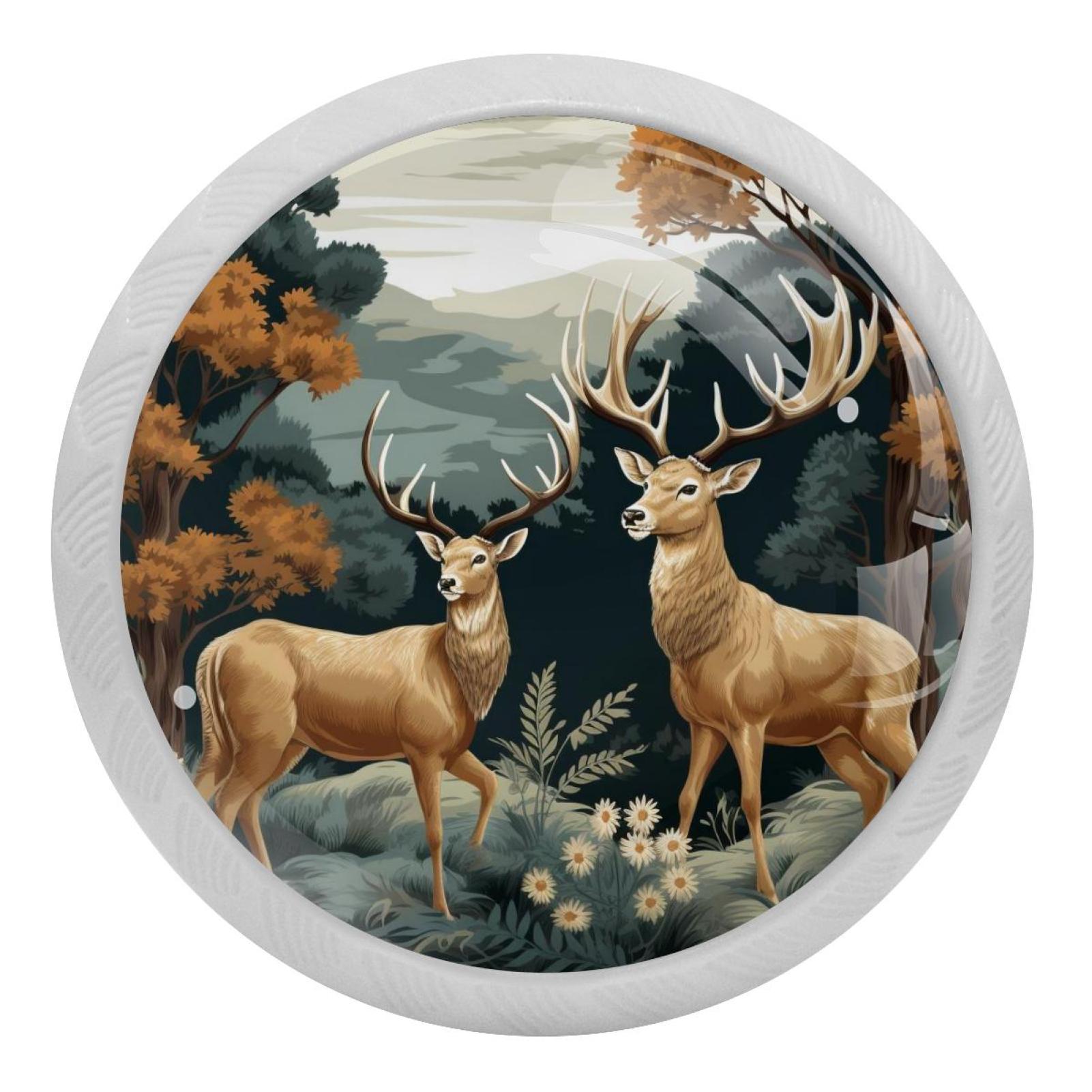 Deer Round Glow-in-the-Dark Dresser Hardware Pack: Fluorescent Drawer ...