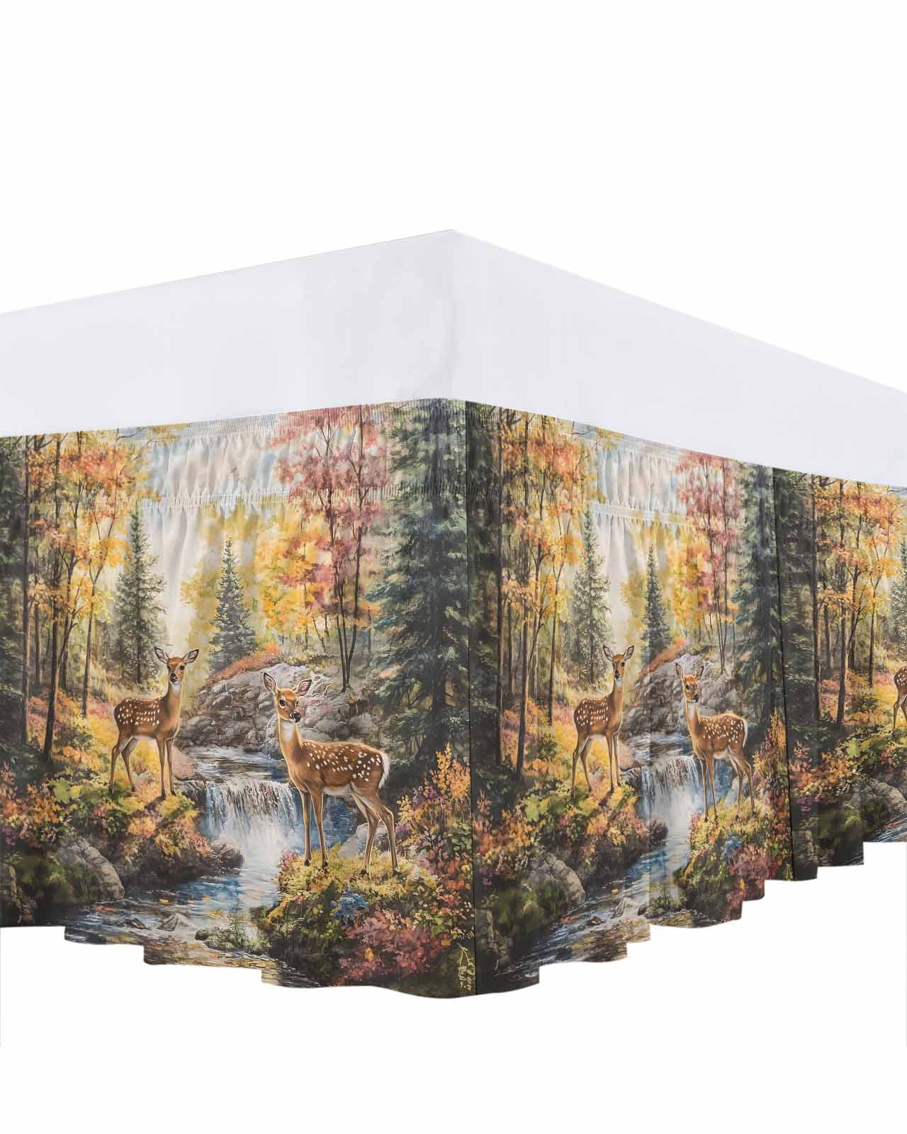 Deer Ruffle Bed Skirt California King Size Forest River Adjustable ...