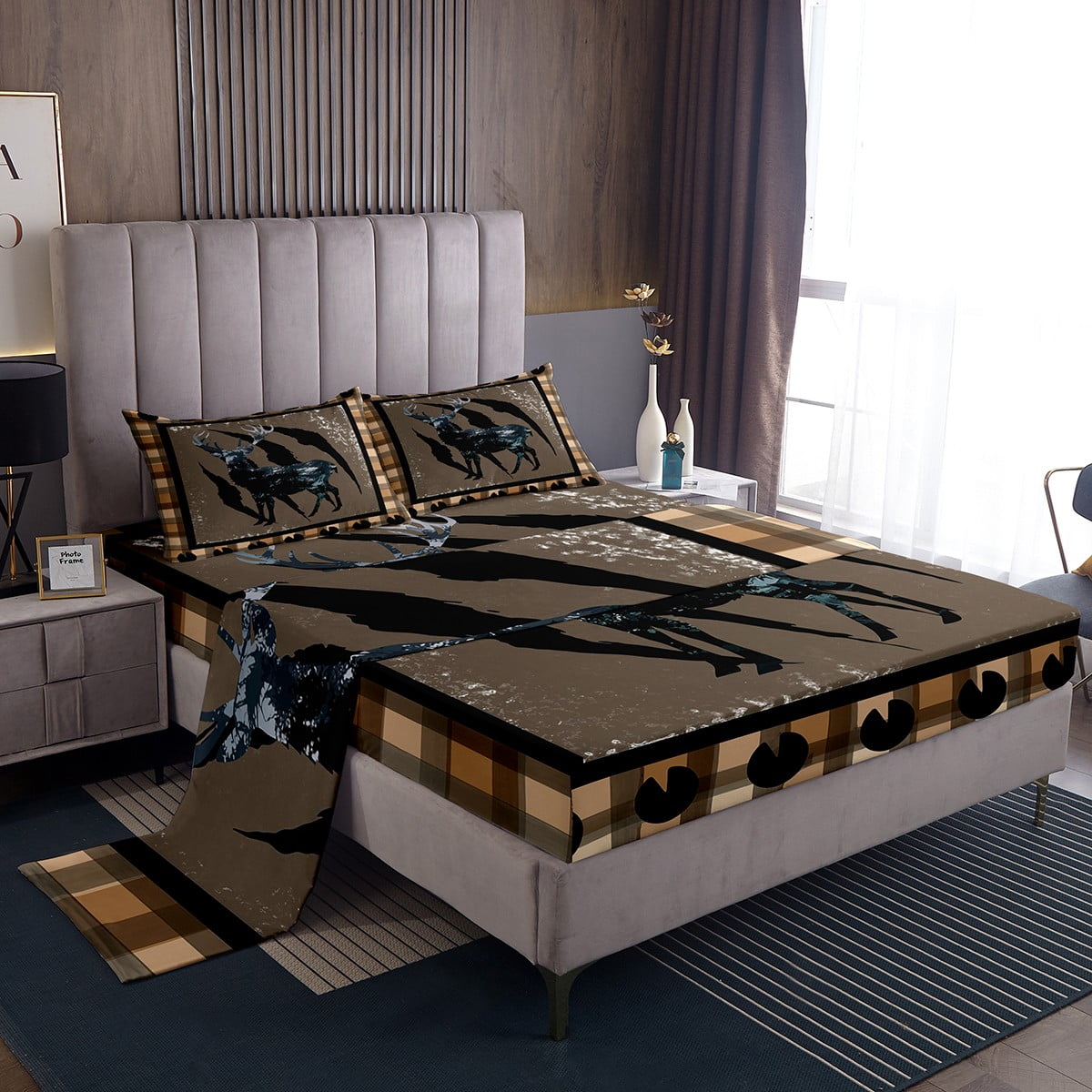 Deer Sheets Rustic Farmstyle Full Bed Sheets Deer Hunting Themed Sheet ...