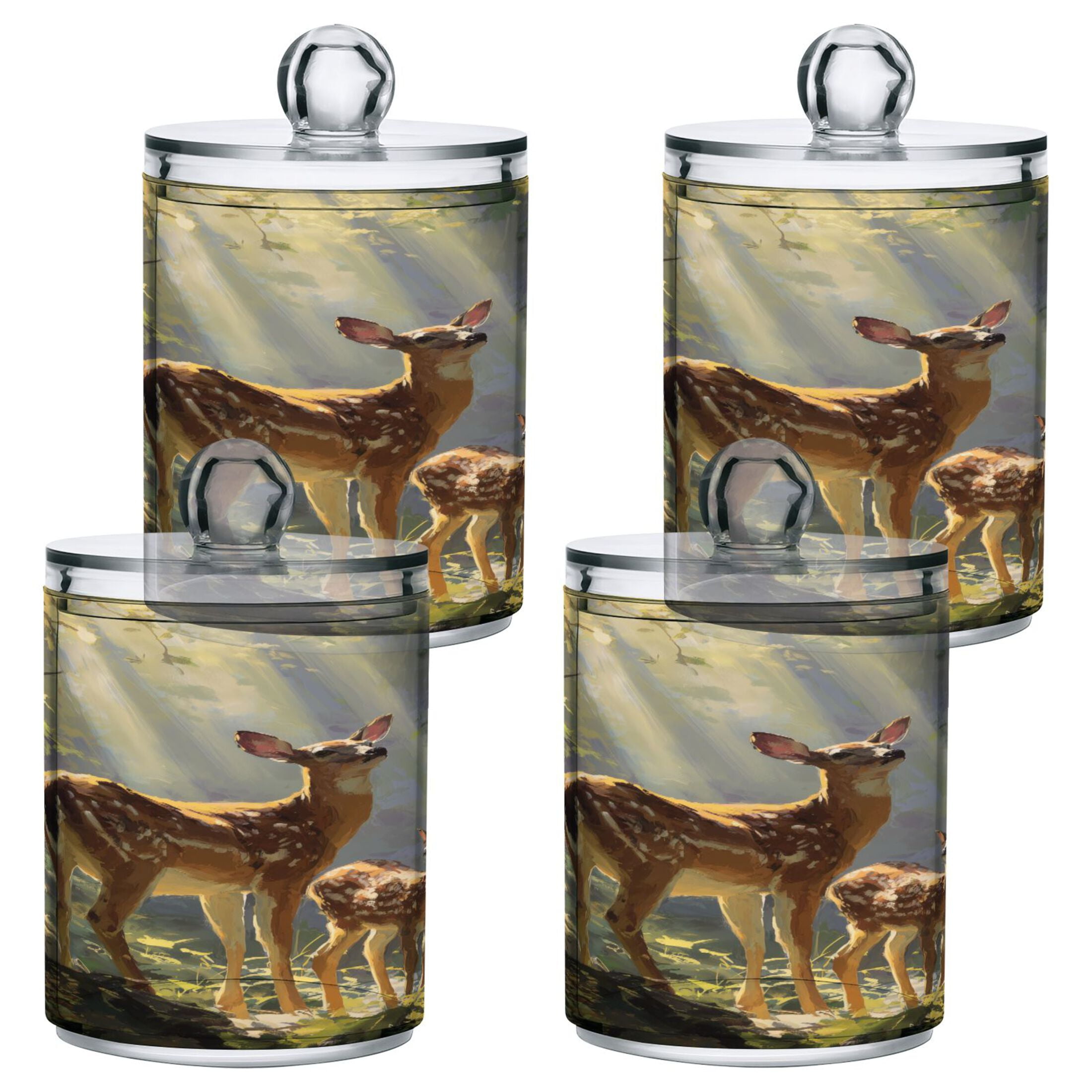 Deer Shine by Sunlight Translucent Plastic Cans Storage Canisters with ...