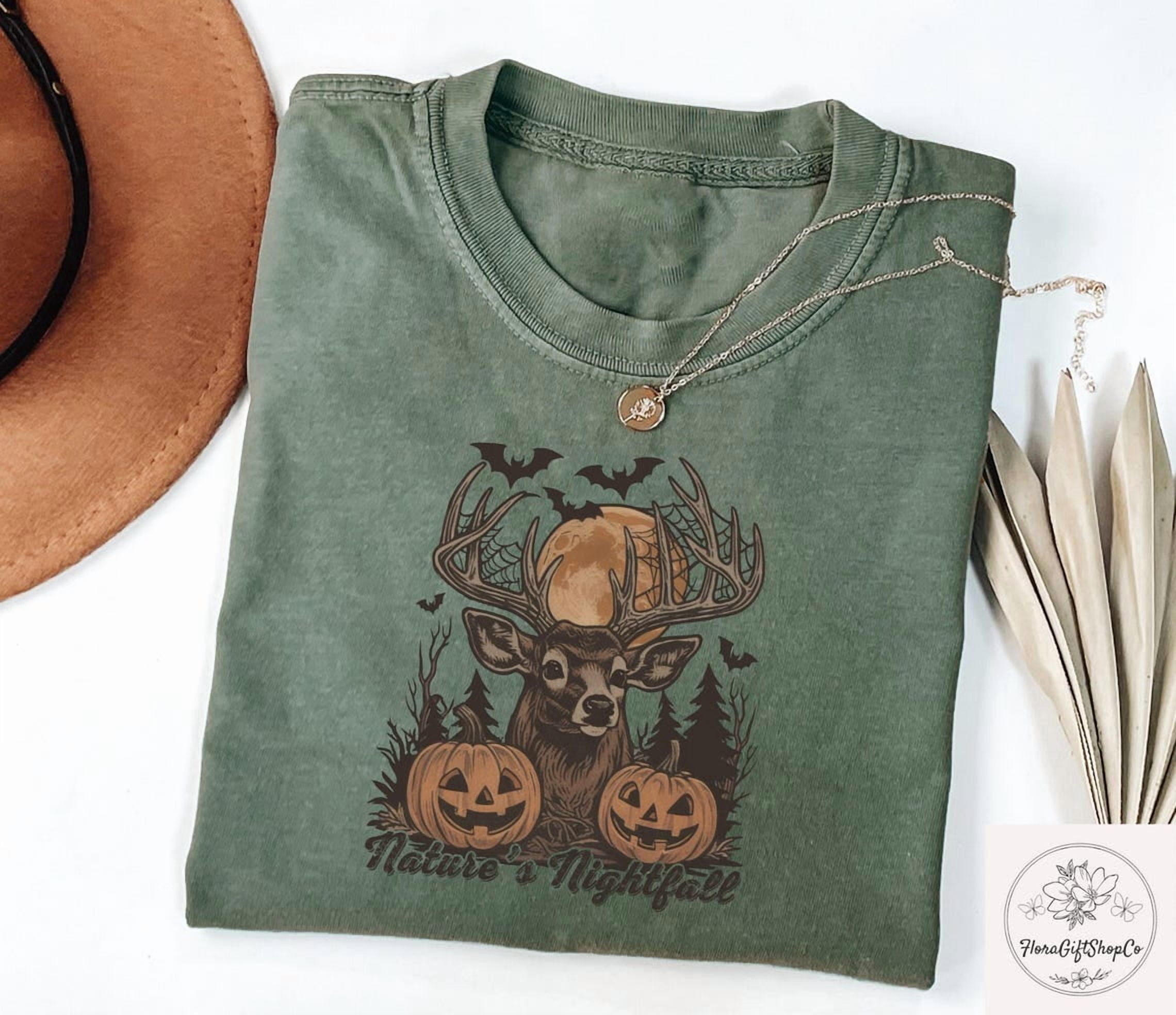 Deer Shirt, Spooky Forest Buck Tshirt, Hunting Sweatshirt, Crewneck ...