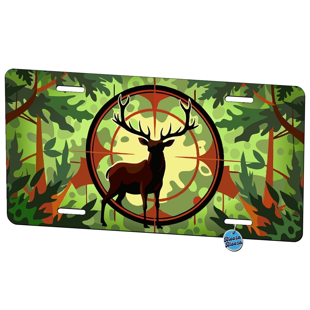 Deer Silhouette In Crosshairs Camouflage Hunting Hunter Metal Novelty ...