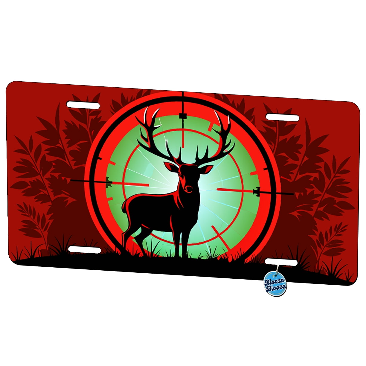 Deer Silhouette In Crosshairs Hunting Hunter Metal Novelty License ...