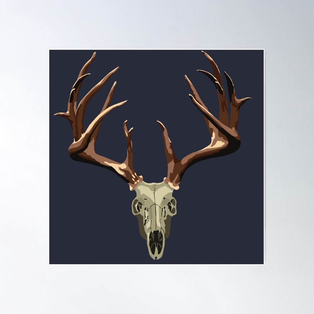 Deer Skull Design Poster Wall Art, Modern Wall Decor For Living Room ...