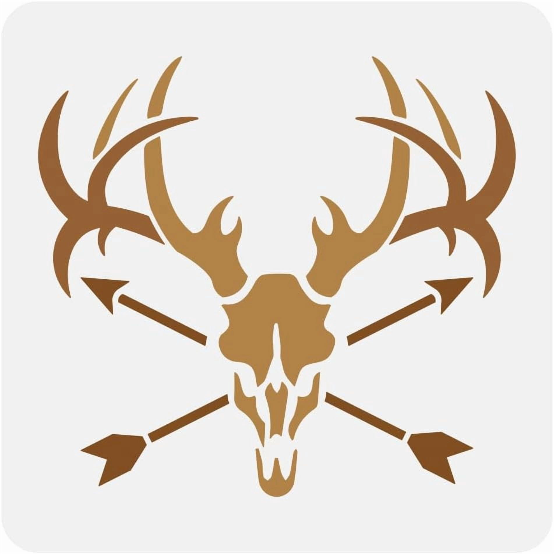 Deer Skull Painting Stencil 11.8x11.8 inch Decorative Deer Head ...