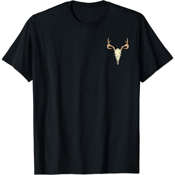 Deer Skull Pocket Buck Elk Hunting Hunter Men Women Kids T-Shirt ...