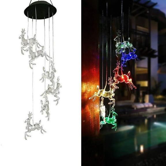 Biiend Solar Angel Wind Chime, Color-Changing LED Hanging Chime for ...