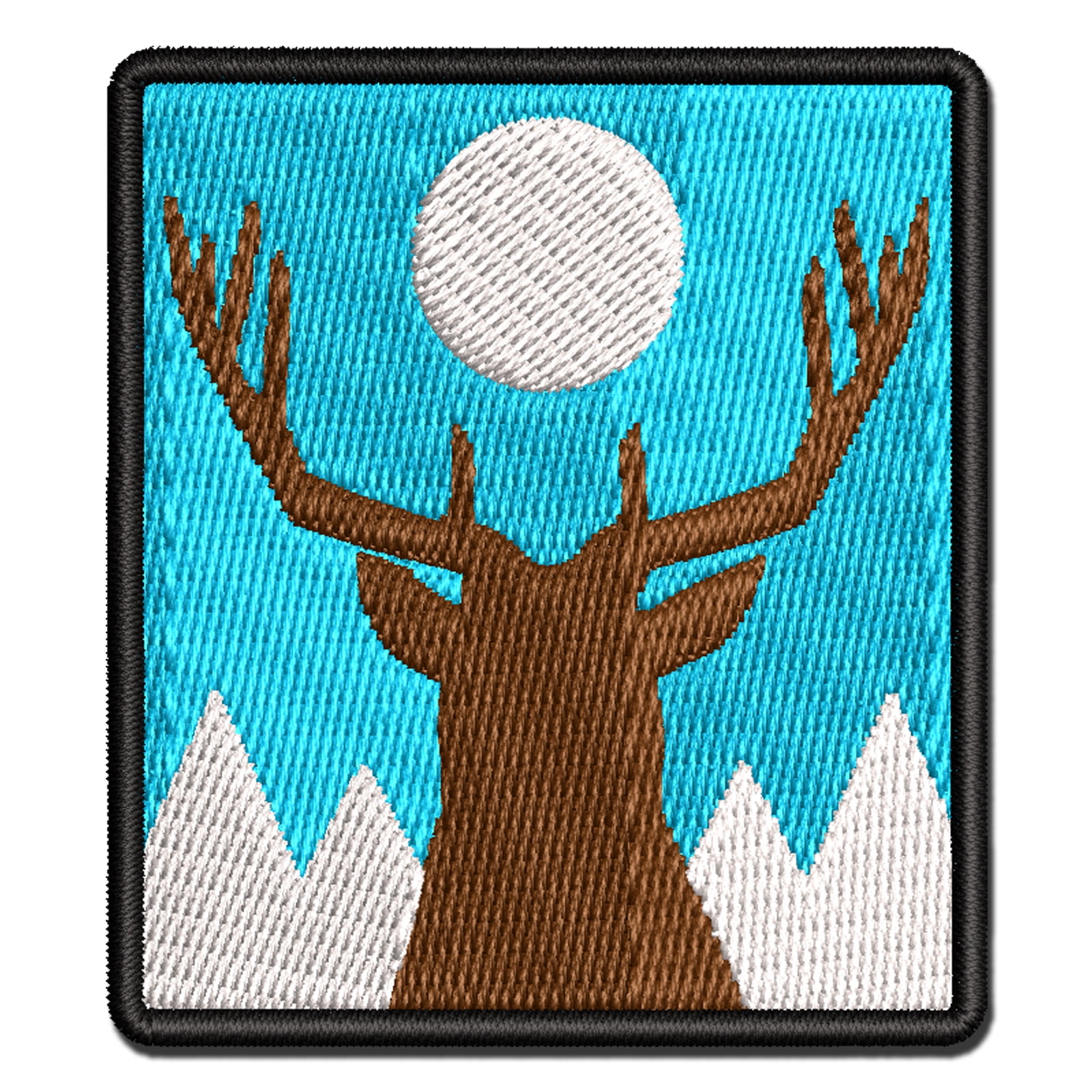 Deer Stag Head Solid Applique Multi-Color Embroidered Hook & Loop Patch ...