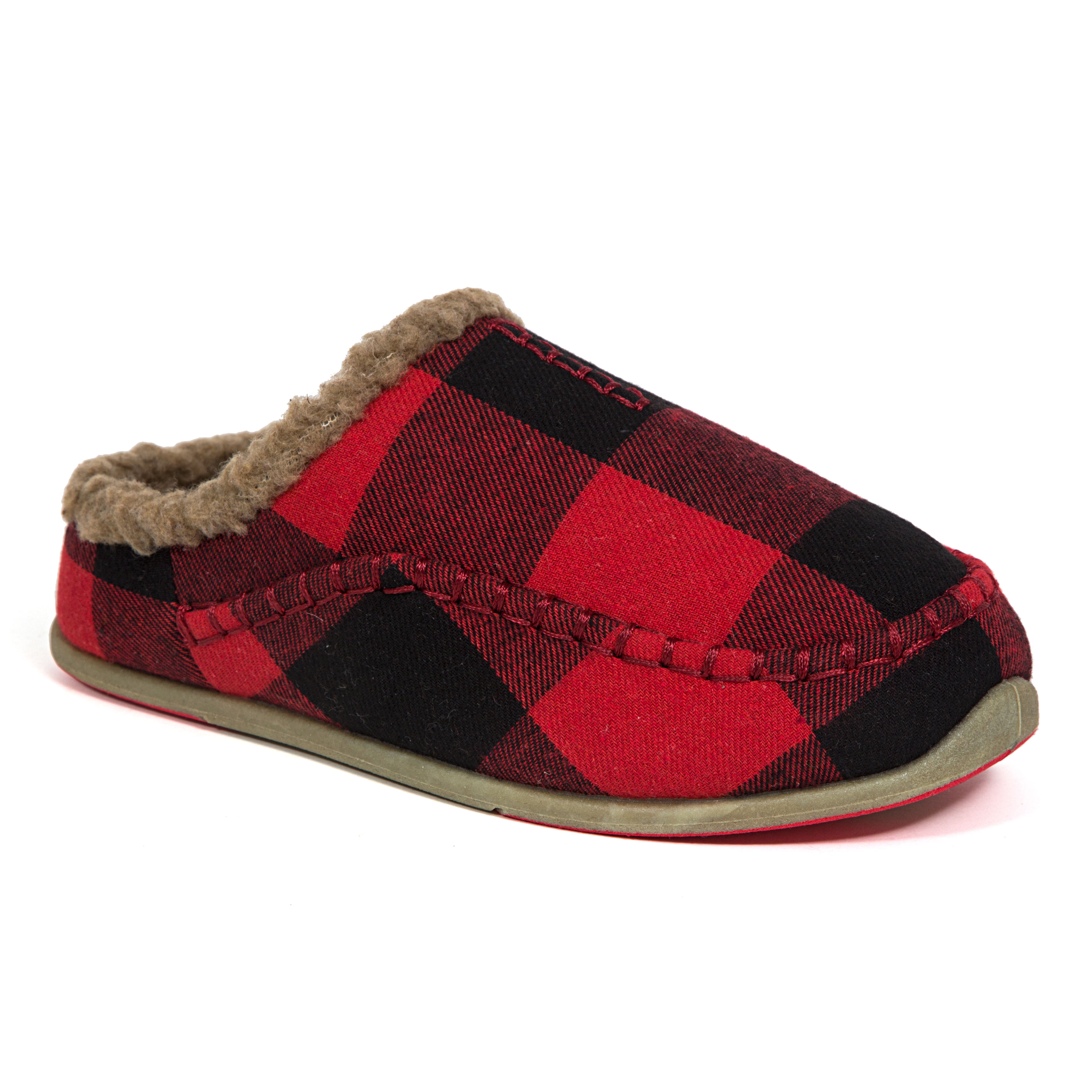 Deer Stags Kids' Lil Nordic Slipper - Red/Black- 11 Little Kid Medum ...