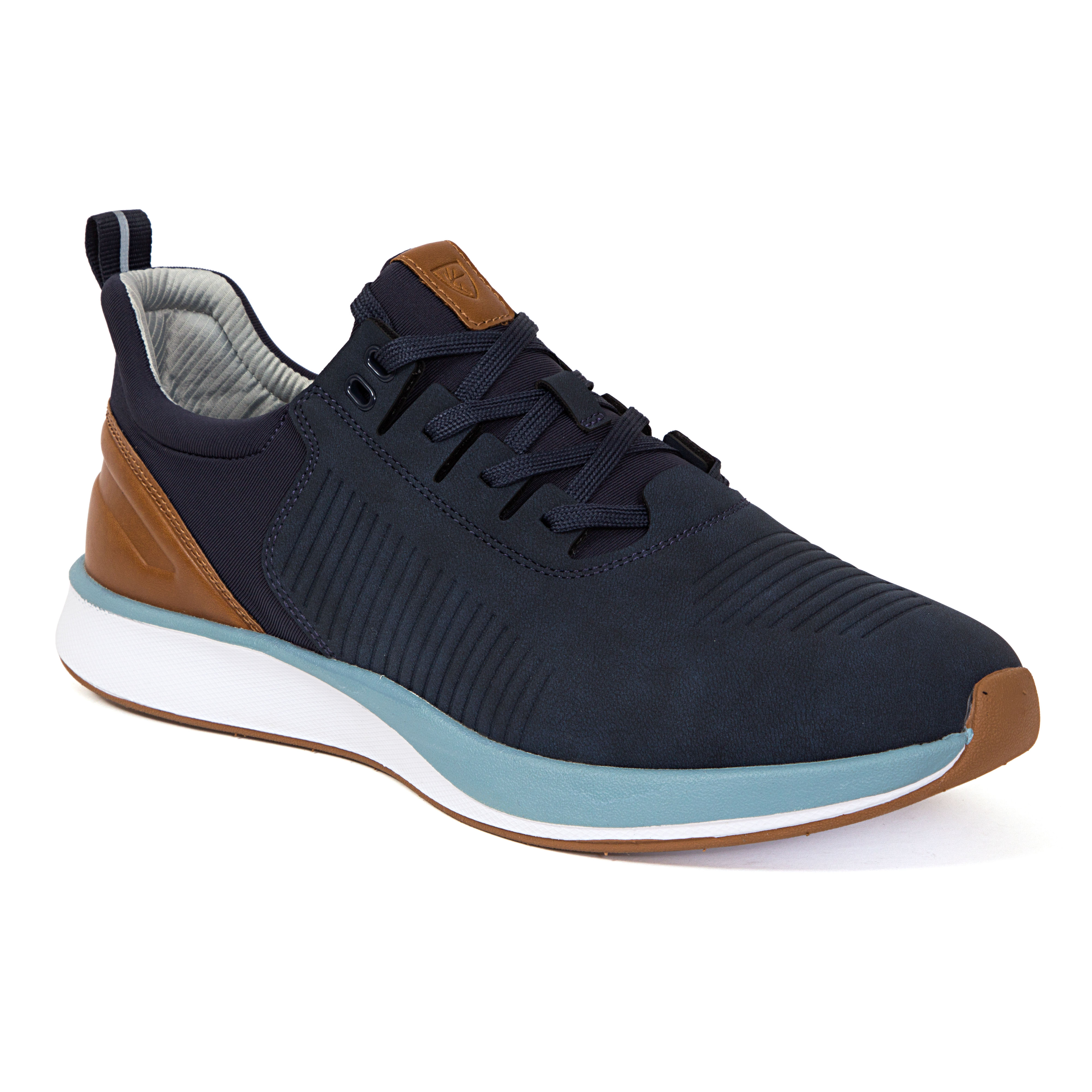 Deer Stags Men's Cranston Water-repellant Fashion Sneaker - Navy/Brown ...