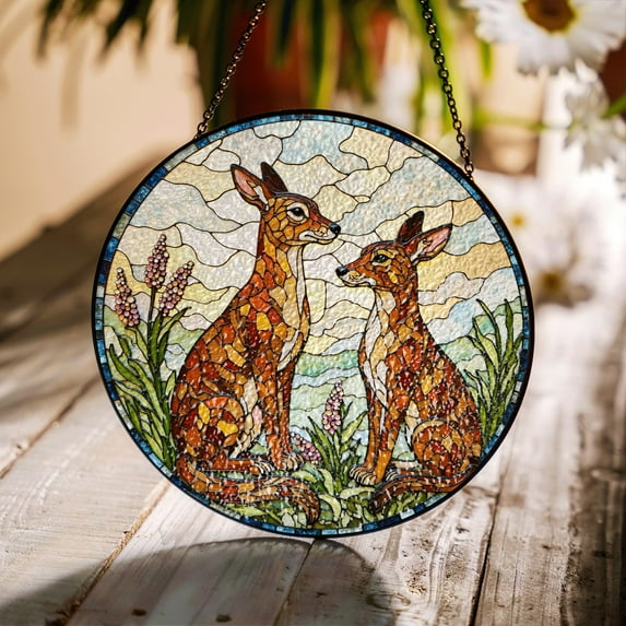 Deer Stained Glass Style Suncatcher, Wildlife Window Art Gift for ...
