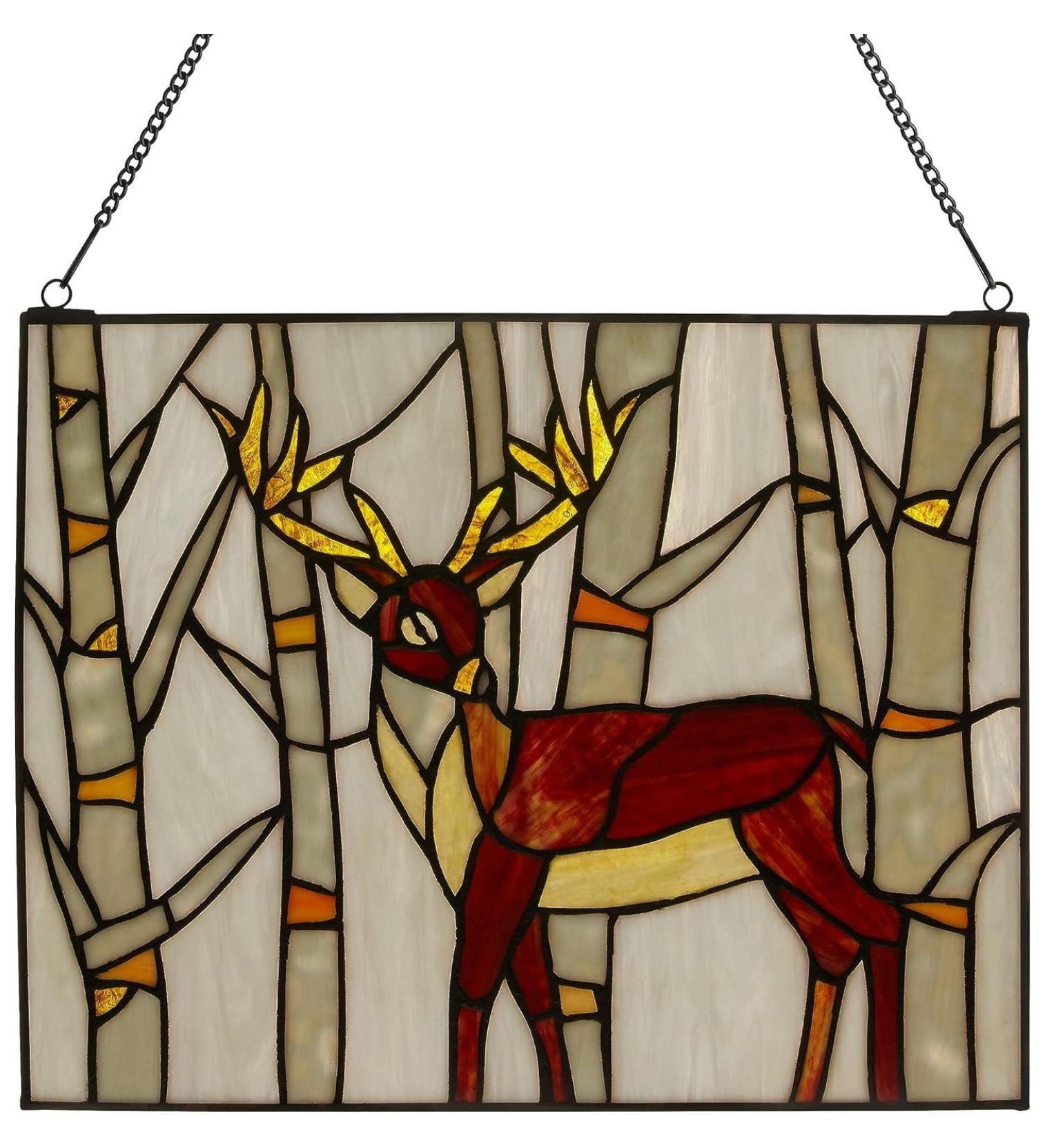 Deer Stained Glass Window Panel - Walmart.com