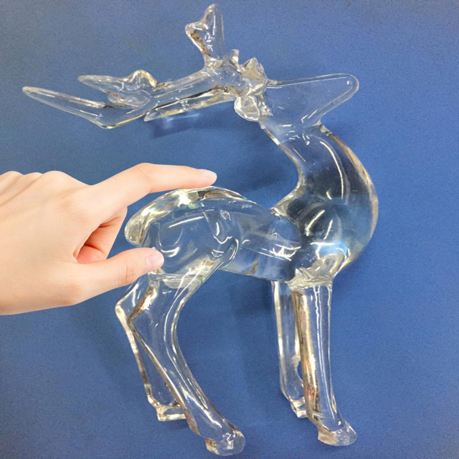 Deer Statue Decor Acrylic Modern Reindeer Sculpture for Christmas Desk ...