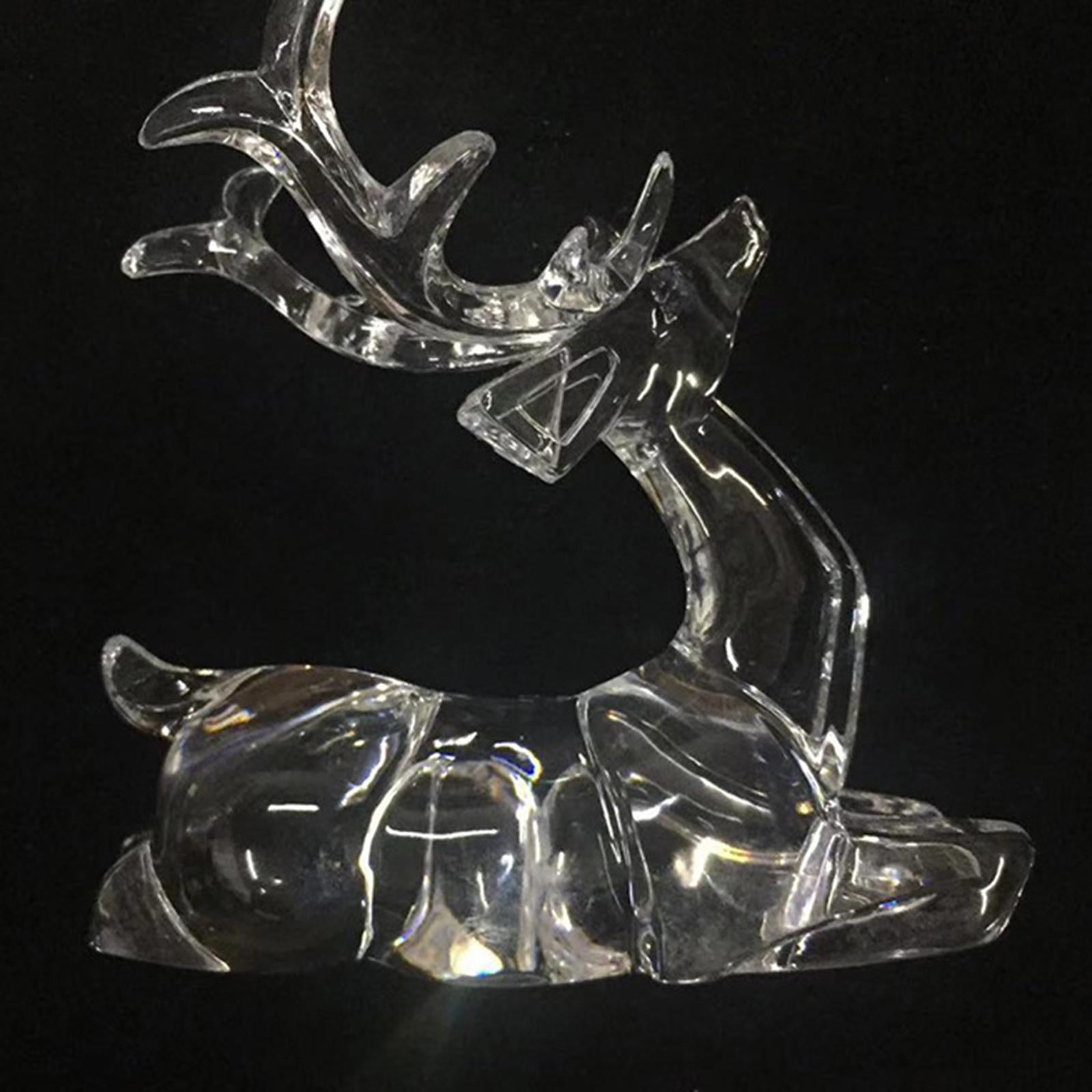 Deer Statue Decor Acrylic Modern Reindeer Sculpture for Christmas Desk ...