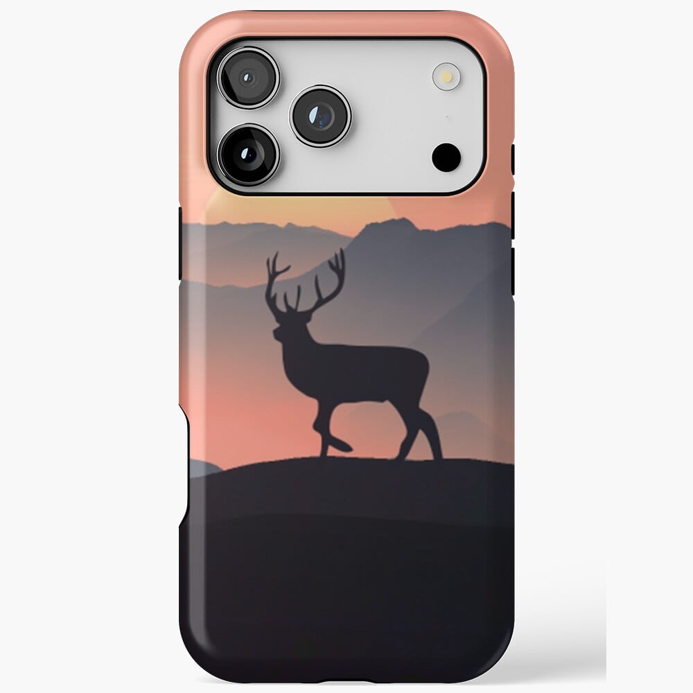 Deer Sunset Scenic Landscape Art For iPhone 11-17 Pro Max Phone Tough ...