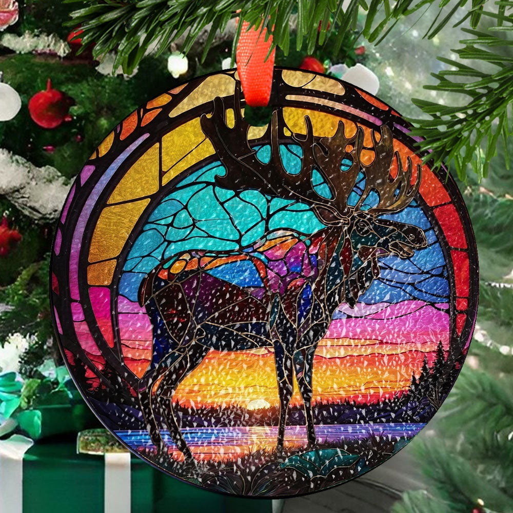 Deer Sunset Window Suncatcher Glass, Deer Lover Decor, Deer Window ...