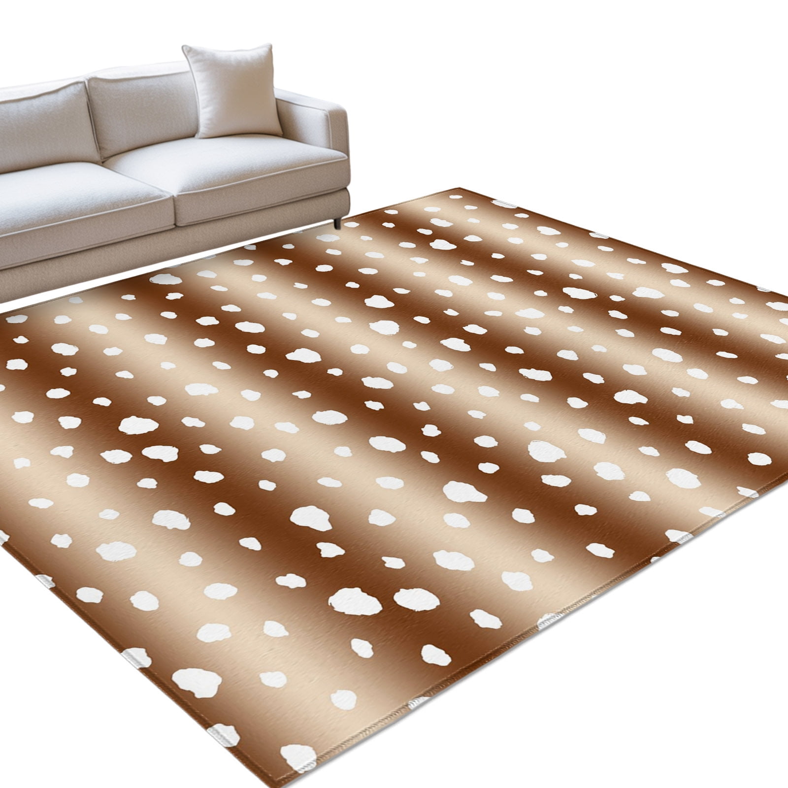 Deer Texture 3x5ft Non Slip Area Rug Country Gradient Brown Deer ...