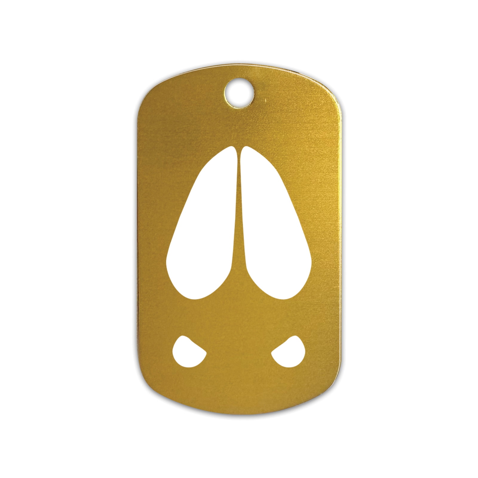 Deer Track GI Dog Tag Aluminum Keychain walking hunting print - Gold ...